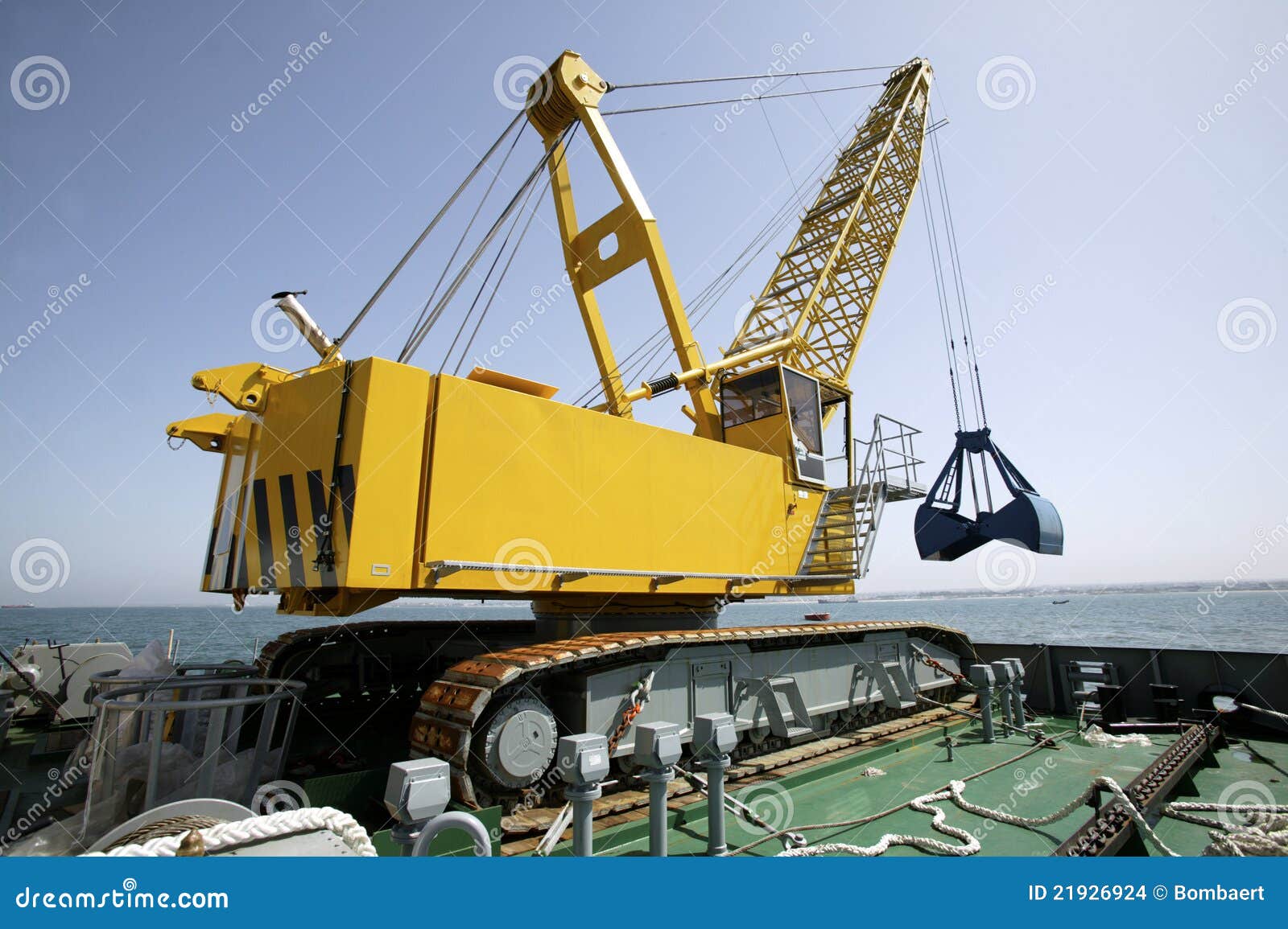 Floating dredging platform stock photo. Image of project - 21926924