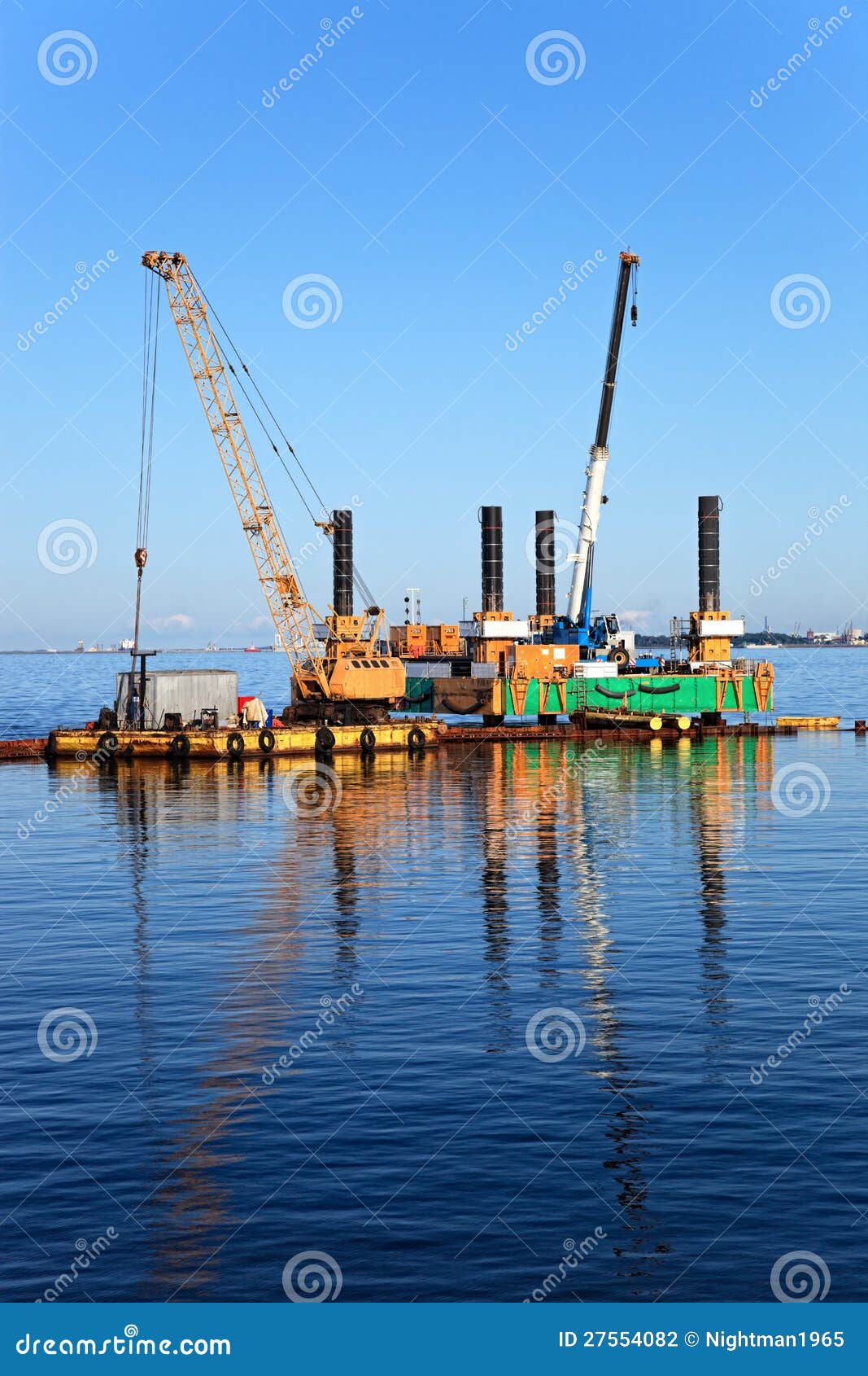 Floating dredging platform stock photo. Image of float - 27554082