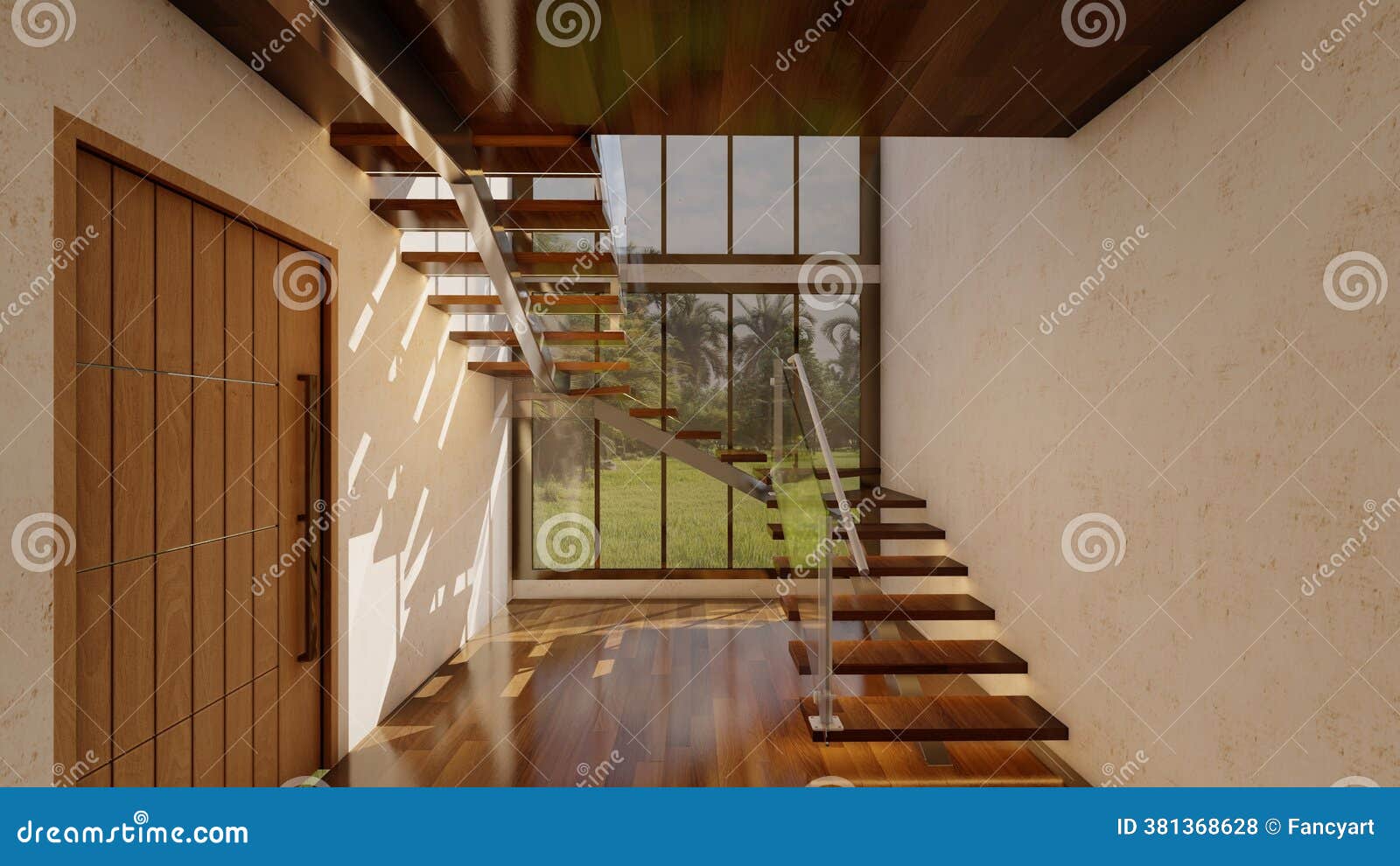 Floating Duplex Stair Design In Luxury Home-Architectural Visualization ...