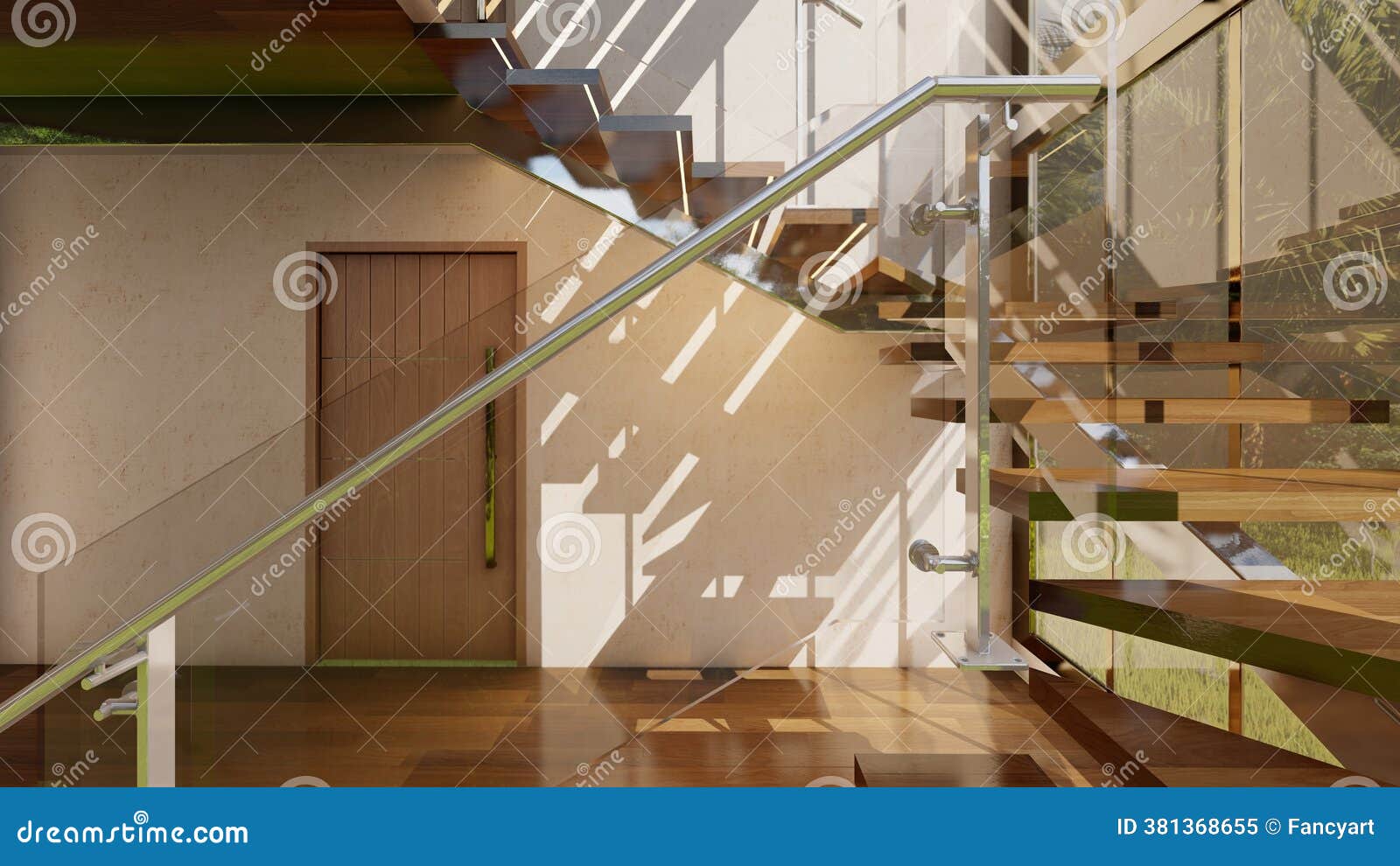 Floating Duplex Stair Design In Luxury Home-Architectural Visualization ...