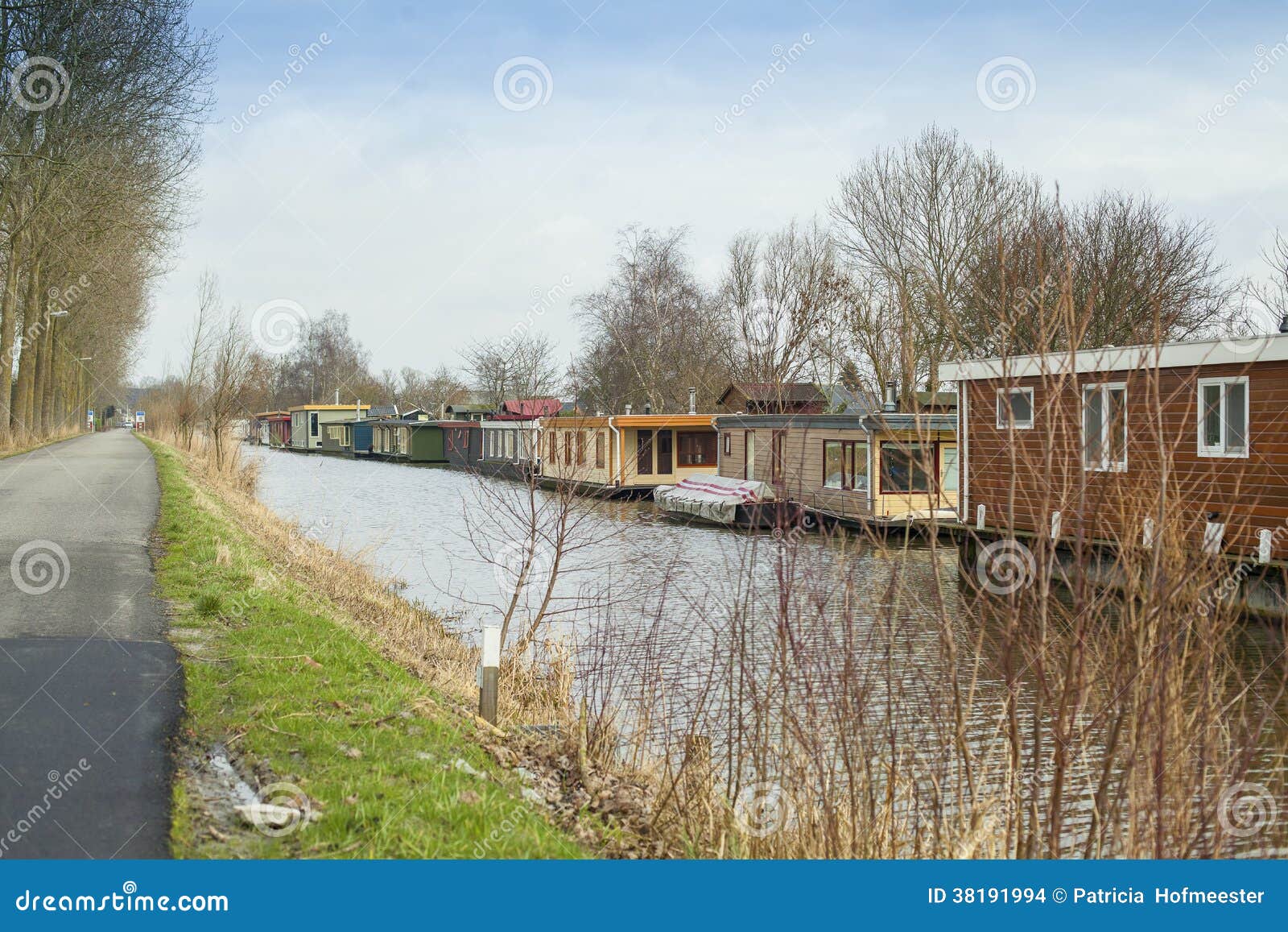 Floating Dutch houseboats stock photo. Image of river - 38191994