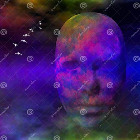 Floating face stock illustration. Illustration of closeup - 27752738