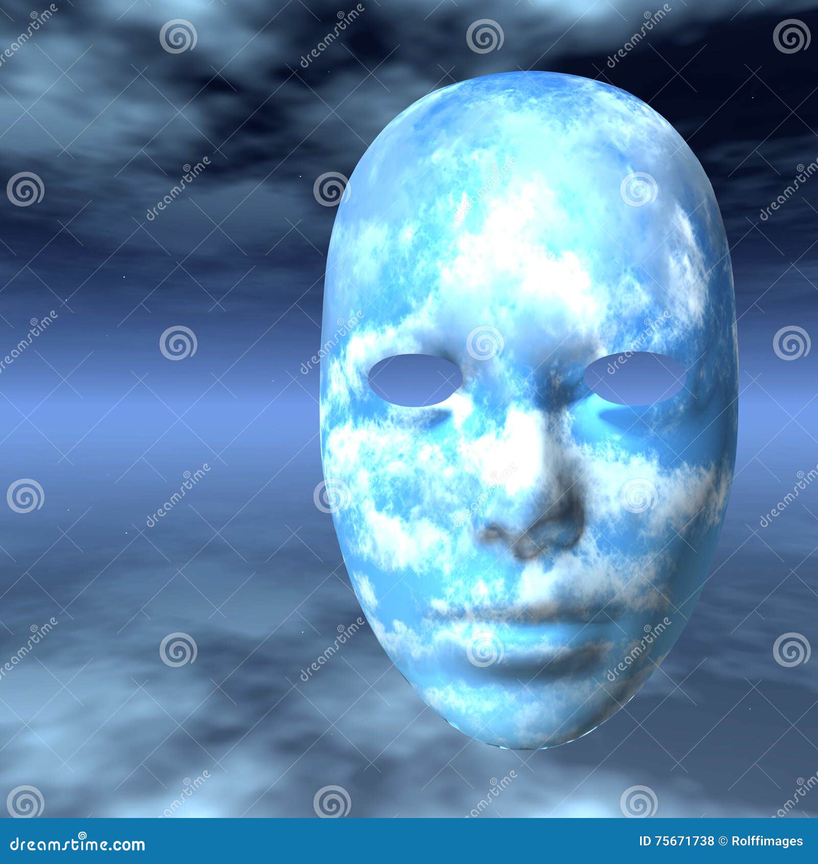 Floating face stock illustration. Illustration of creative - 75671738