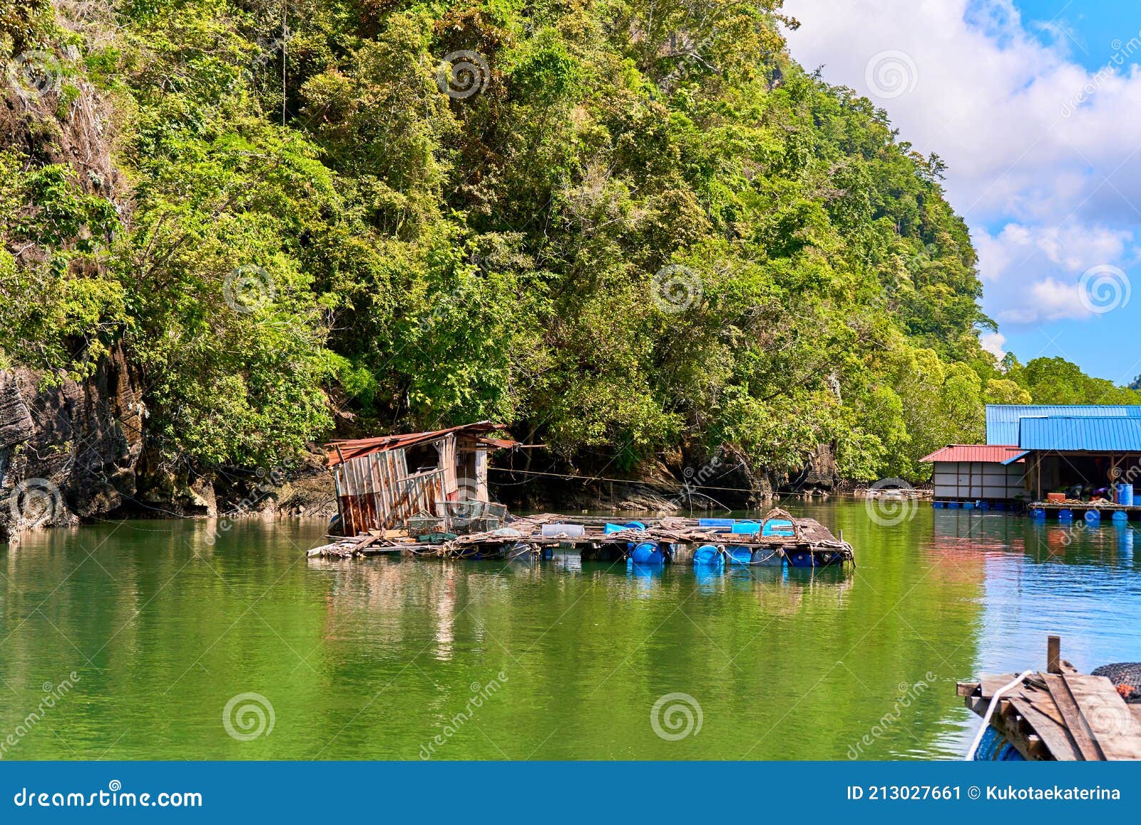 A Floating Fish Farm on the Island of Langkawi in Malaysia Stock Image ...