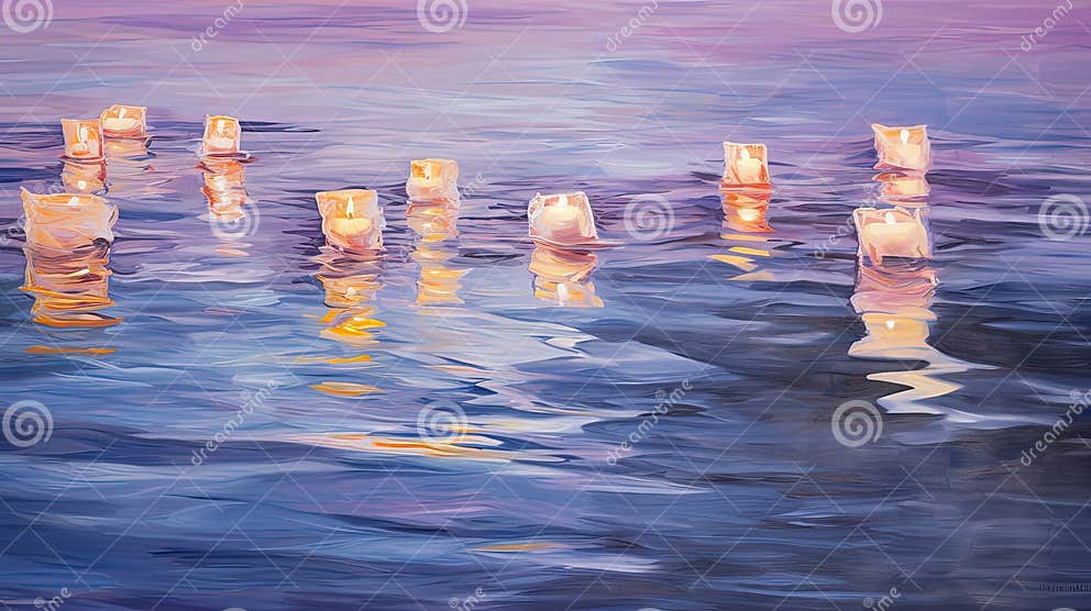 Floating Flames in the Night Stock Illustration - Illustration of ...
