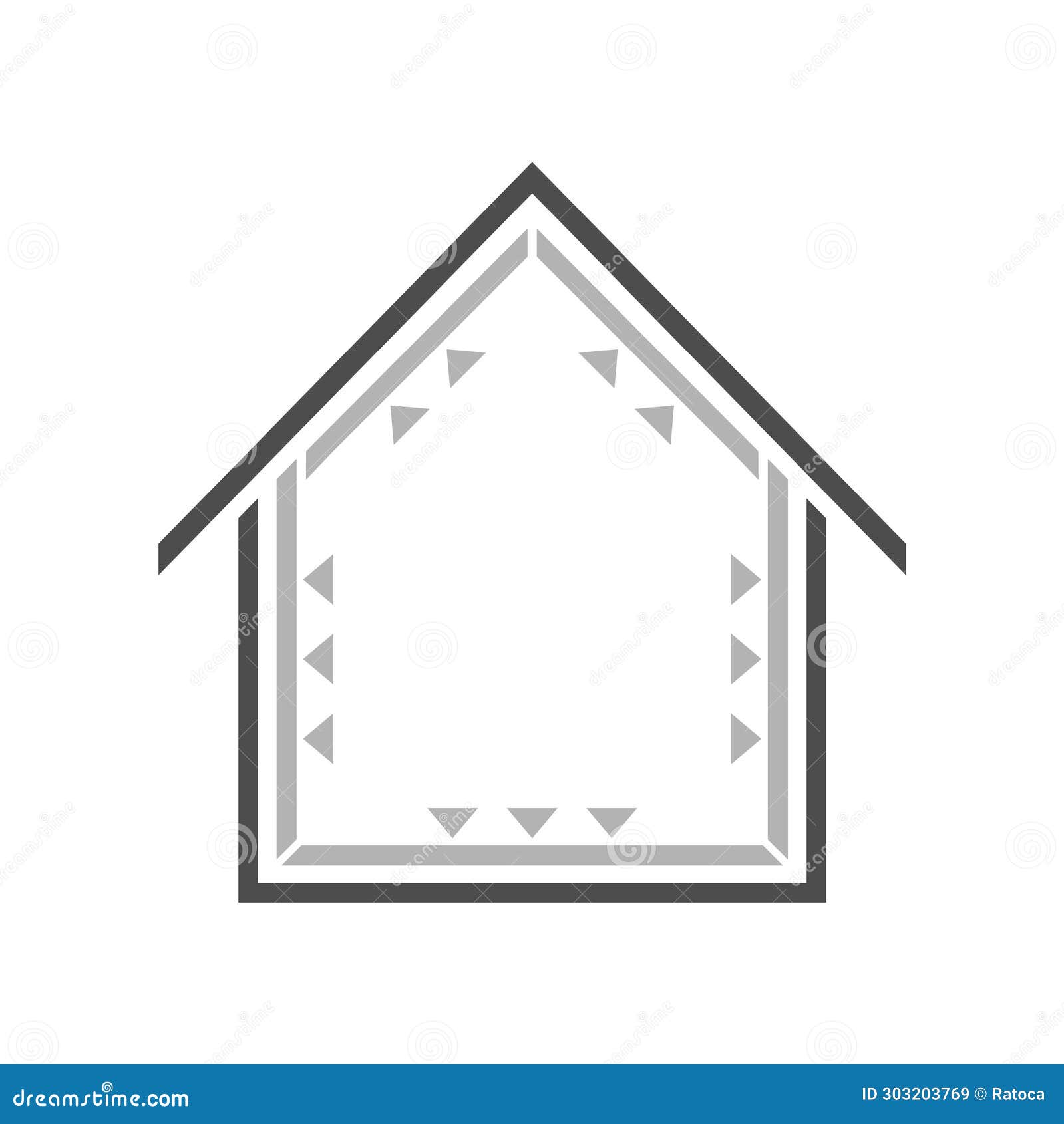 Floating Floor, Walls and Ceiling House Icon Stock Vector ...