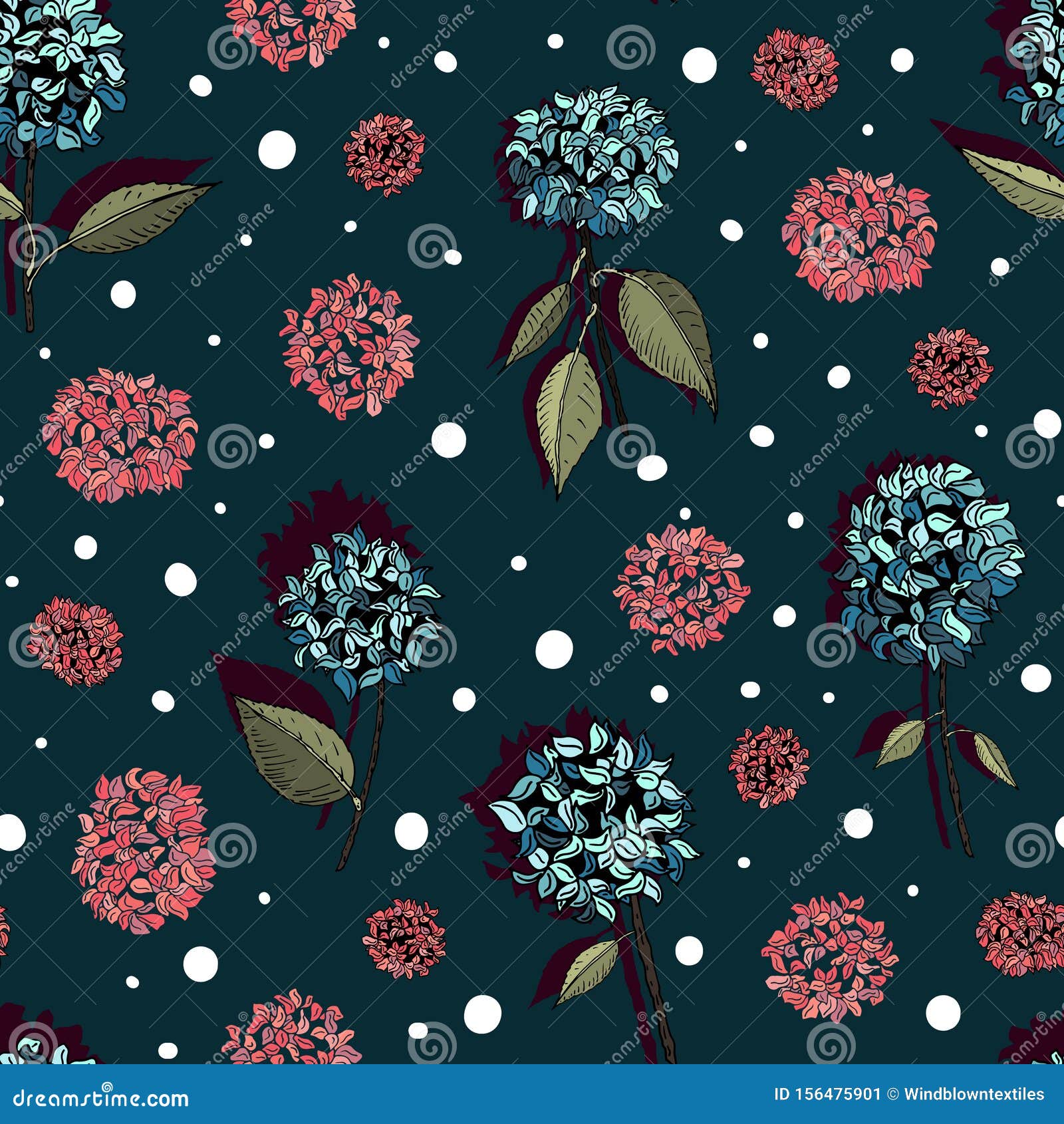 Fantastic Floating Floral. stock illustration. Illustration of blue ...