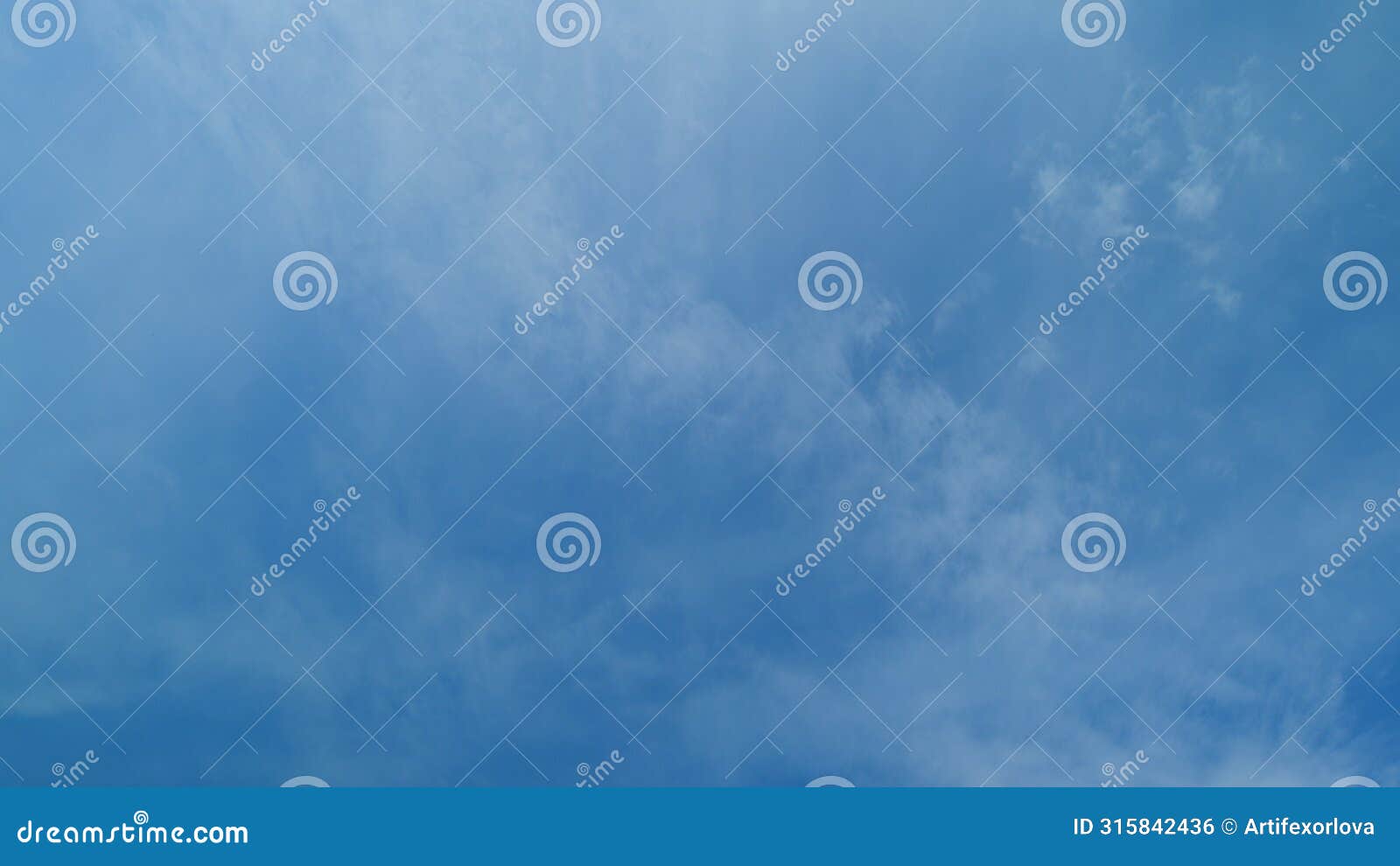 Floating Fluffy Clouds. Two Layers of Cloudiness. Blue Summer Sky with ...