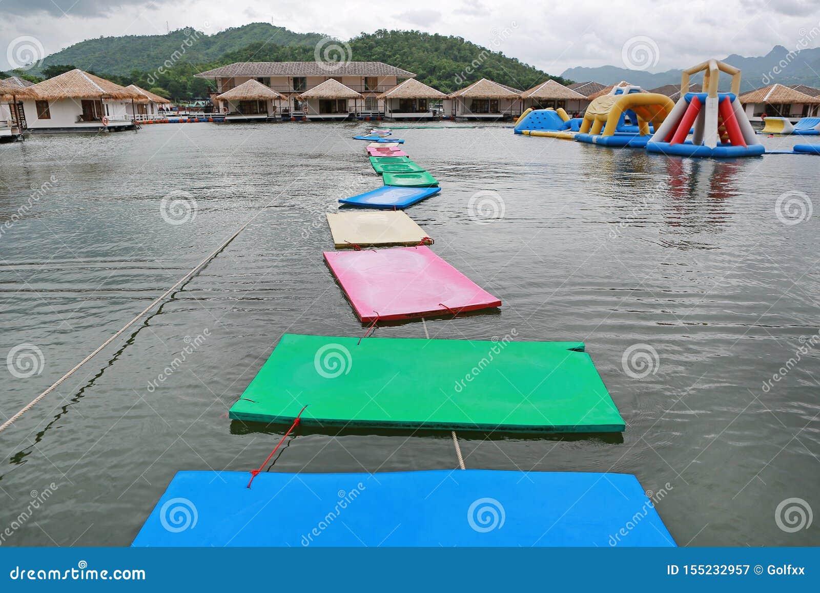 Floating Foam Matress Pathway on the Water Stock Image - Image of ...