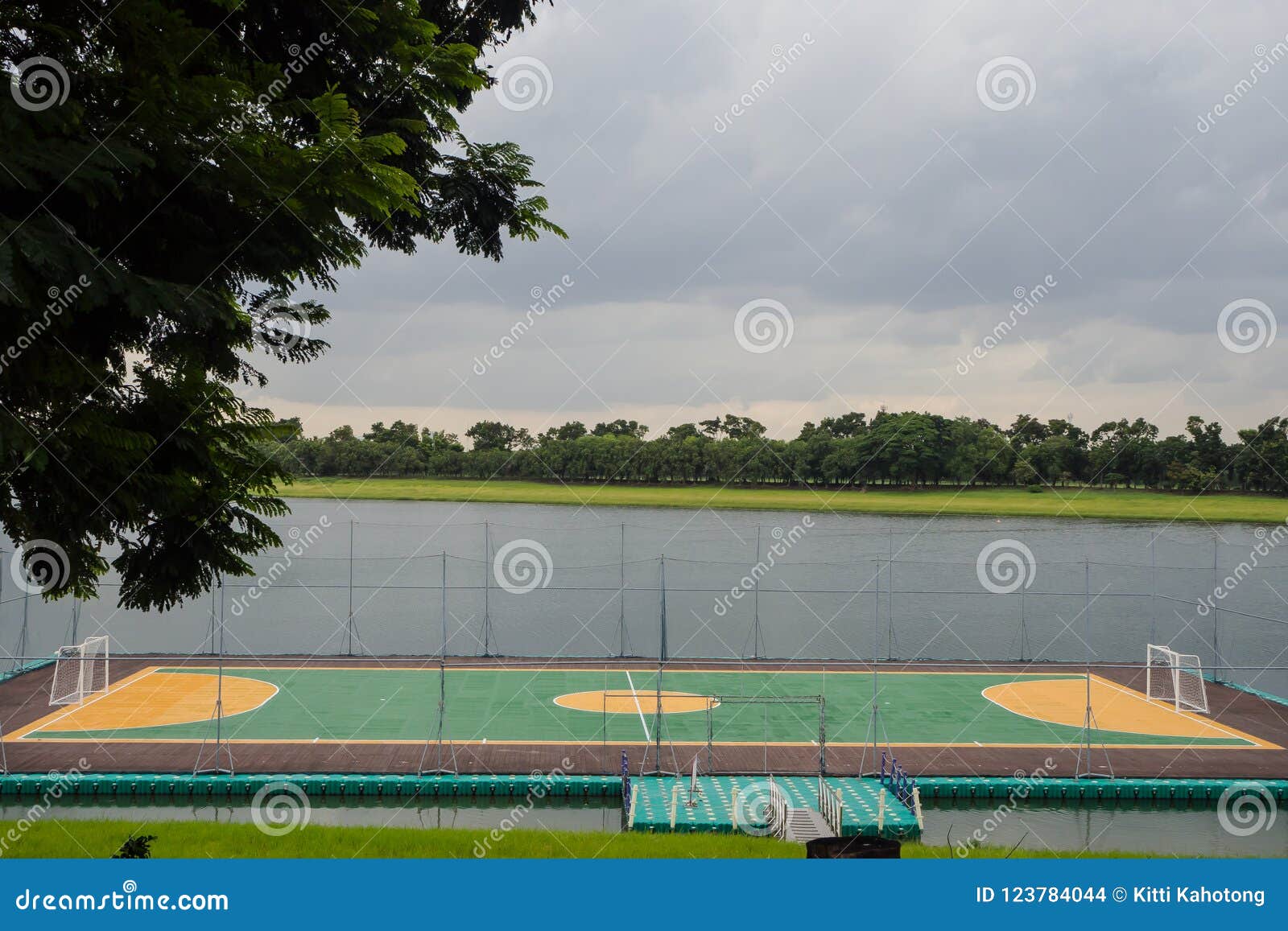 Floating Football Field in Thailand Stock Photo - Image of ocean ...