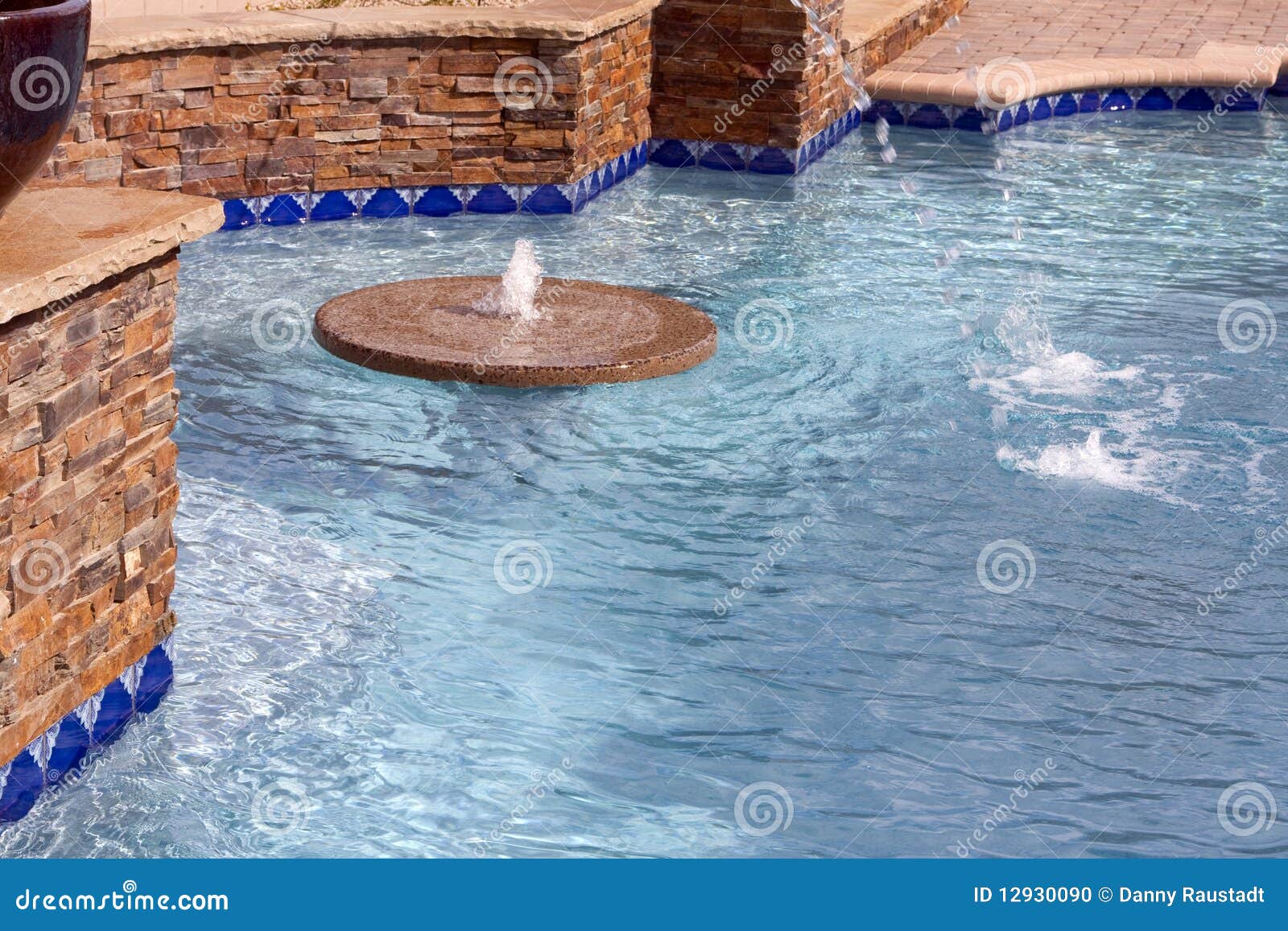 Floating Fountain within a Swimming Pool Stock Photo - Image of level ...
