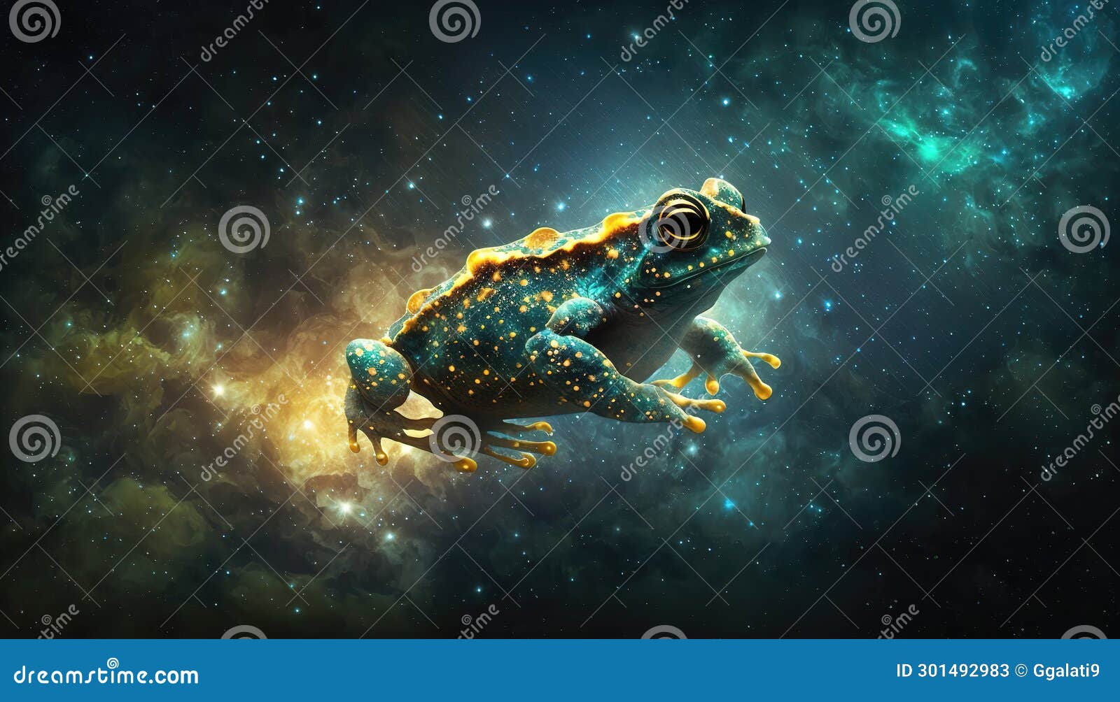 A Floating Frog in Space, Cute and Epic Artwork, Generative Ai ...