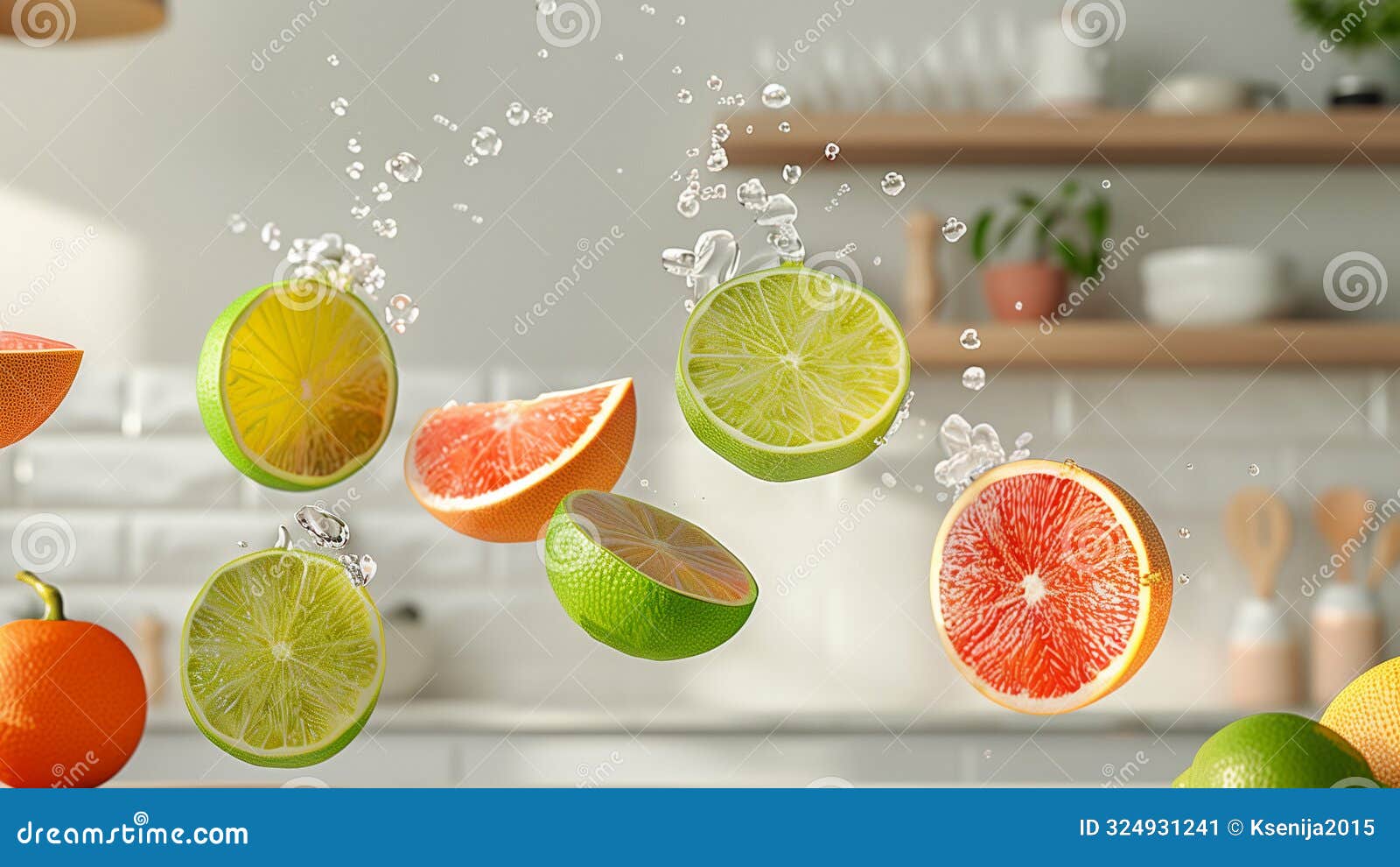 Floating Fruits in a Classroom: Apples, Oranges, and Bananas Floating ...