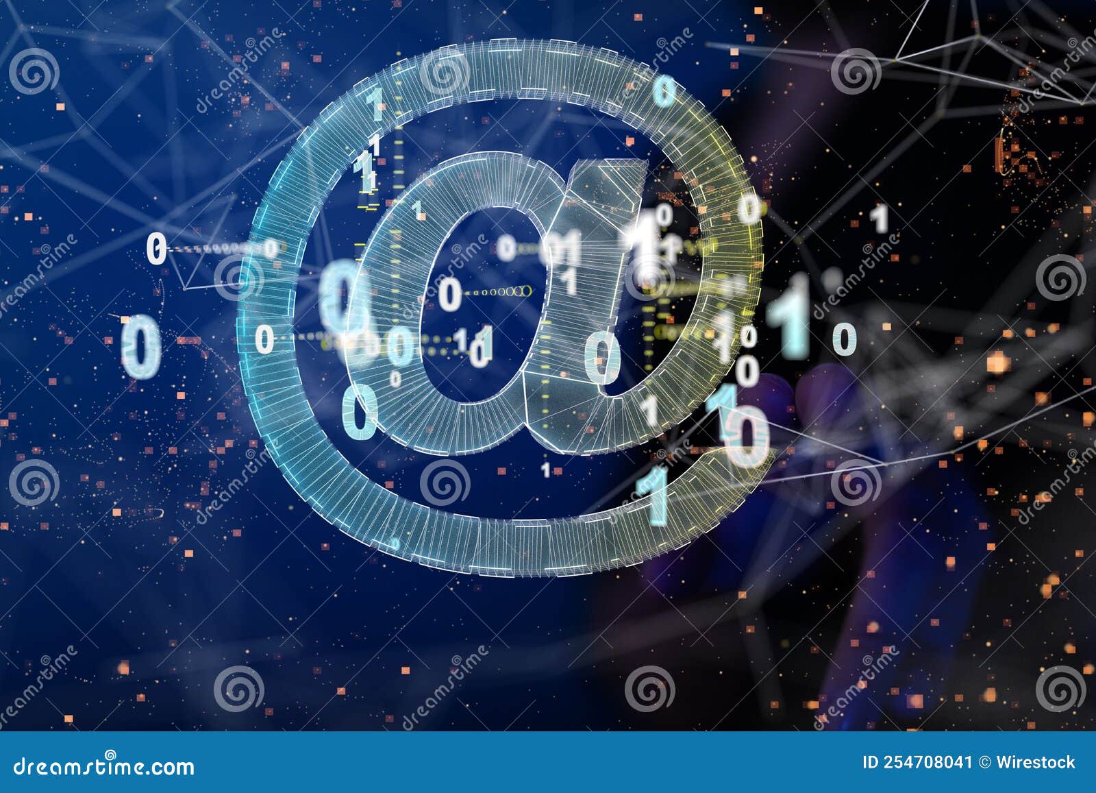 Floating and Futuristic Email Icon Stock Image - Image of network ...