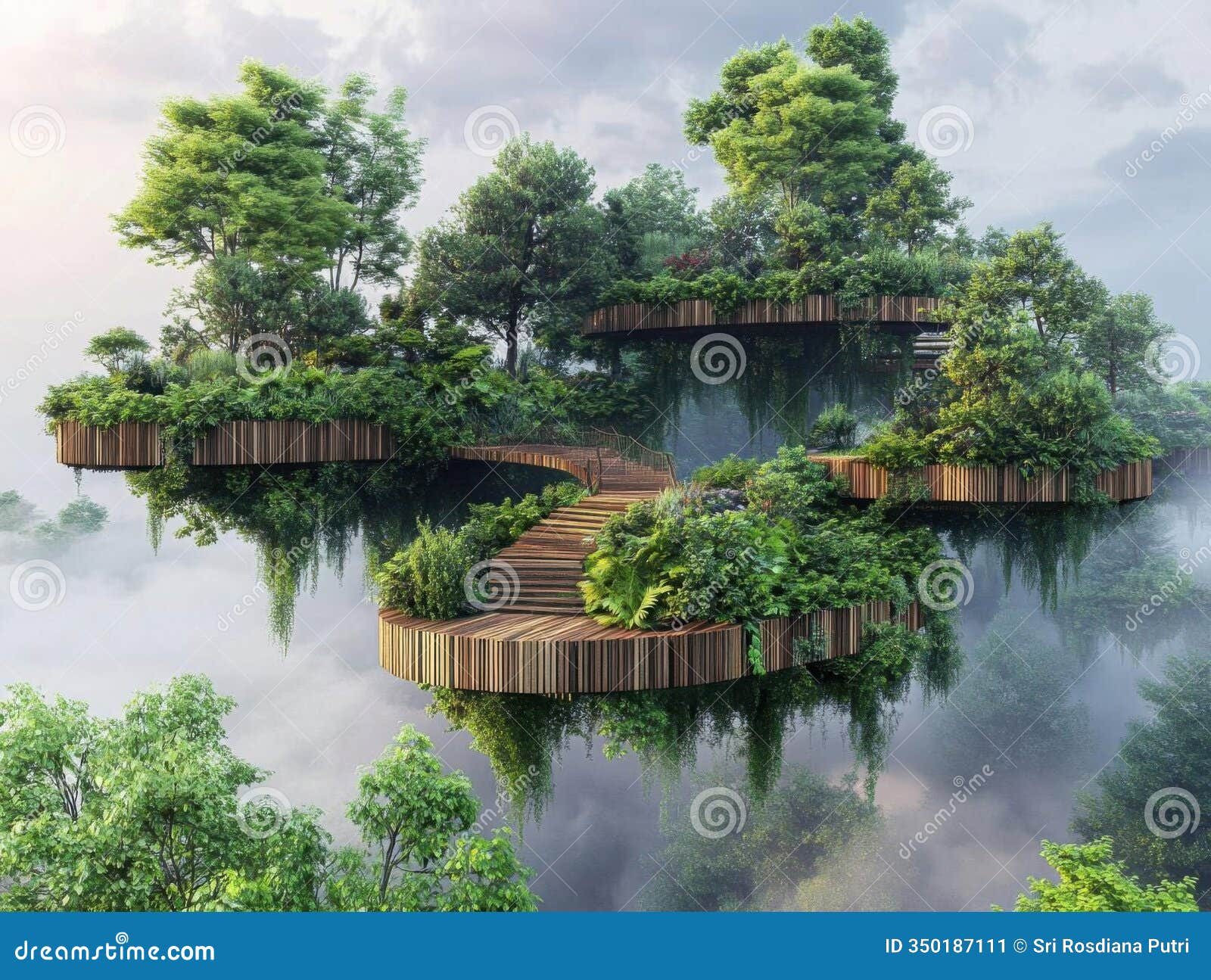 Floating Gardens Or Chinampas On Lake Texcoco Illustration Royalty-Free ...