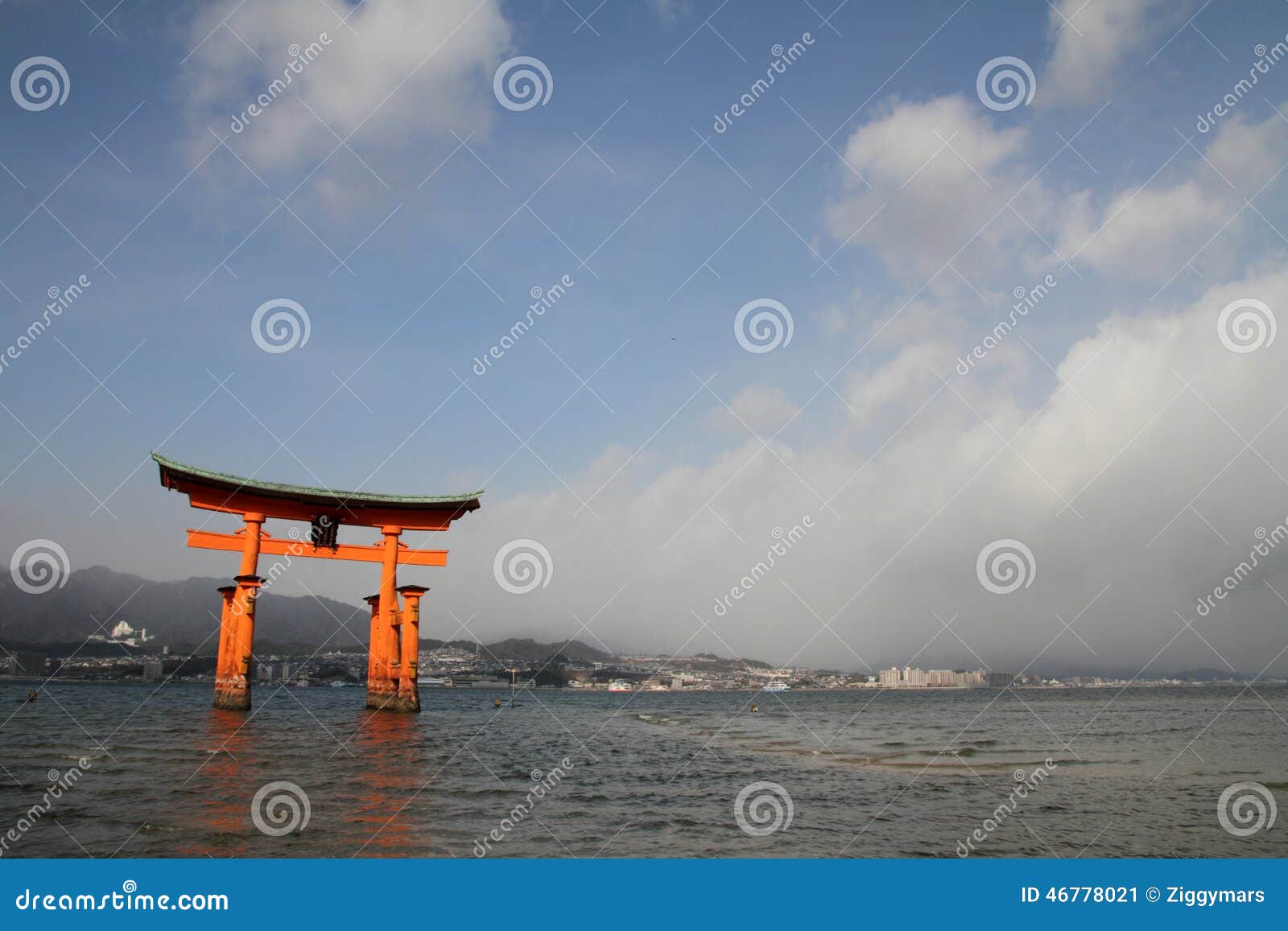 Floating Gate of Itsukushima Shrine Stock Image - Image of building ...