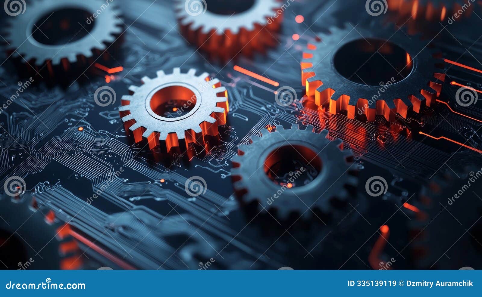 The Floating Gears and Cogs of an Abstract Digital Search Engine Icon ...