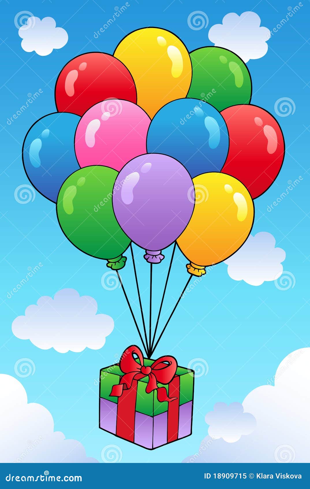 Cartoon Air Balloons In The Form Of Numbers | CartoonDealer.com #240455369