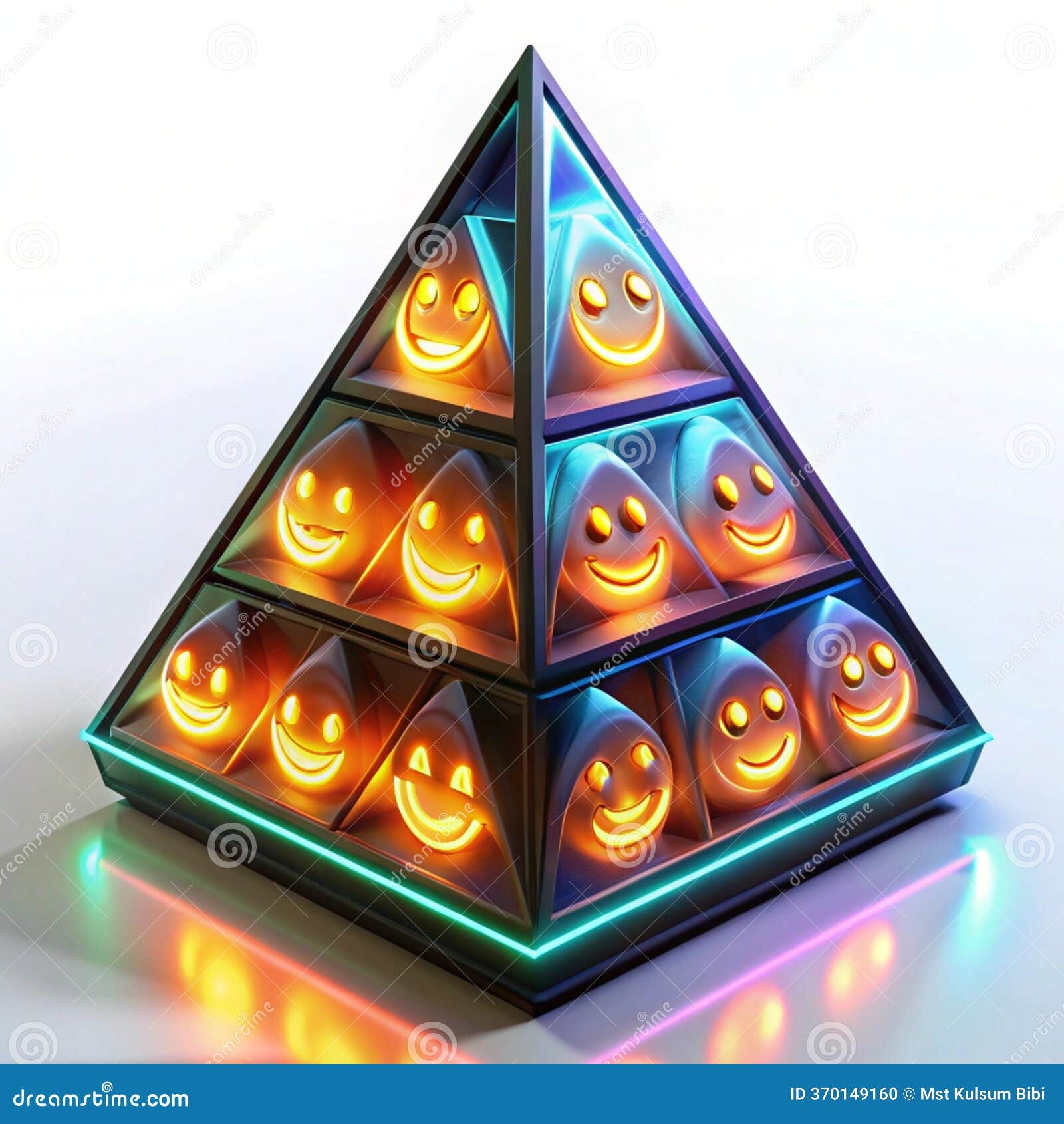 Pyramid With Faces Made Of Photovoltaic Panels. It Is A Solar Power ...
