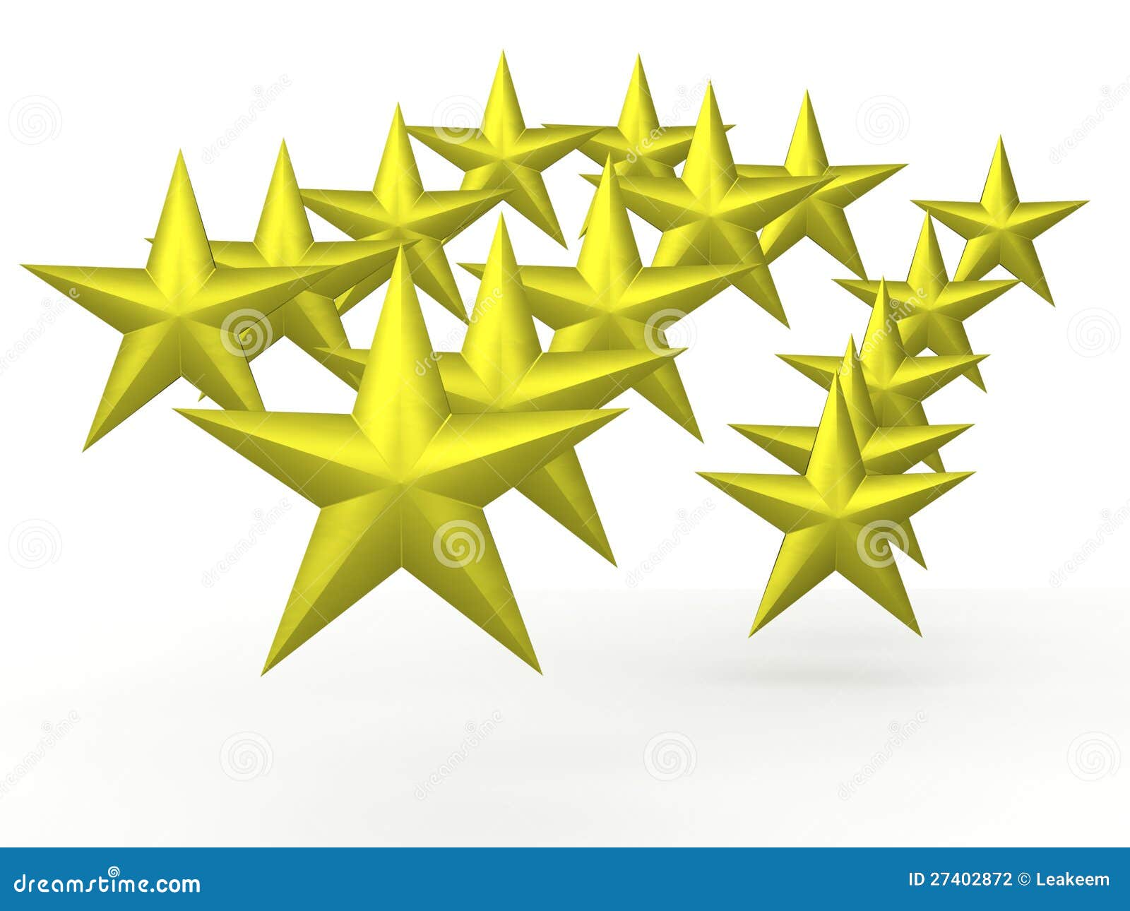 Floating Gold Stars On White Background Royalty-Free Cartoon ...