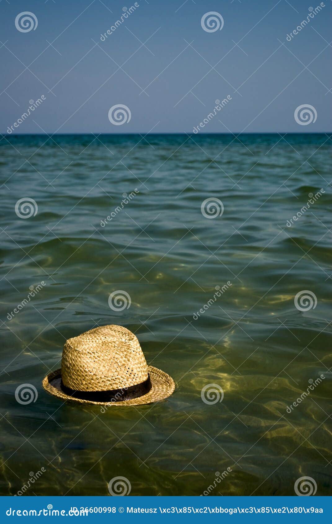 Boater Hat Floating on the Water As Holiday Concep Stock Photo - Image ...