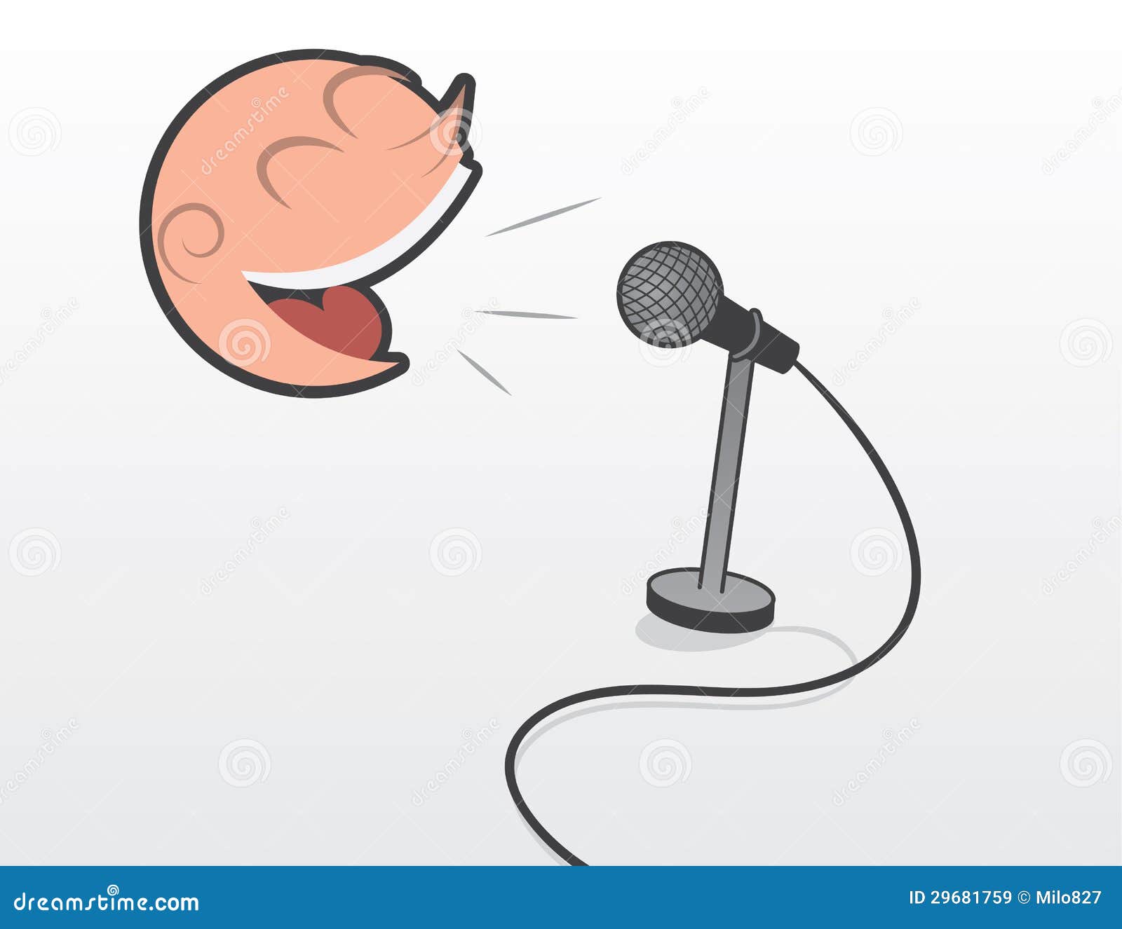 Floating Head with Microphone Stock Vector - Illustration of comic ...