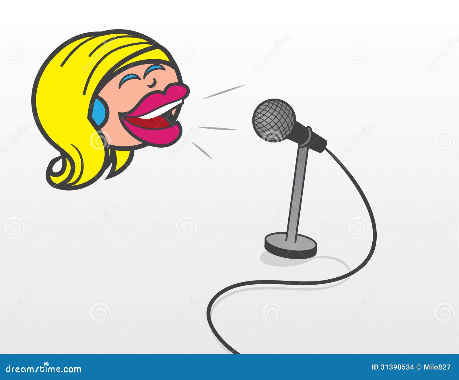 Floating Head With Microphone Cartoon Vector | CartoonDealer.com #29681759