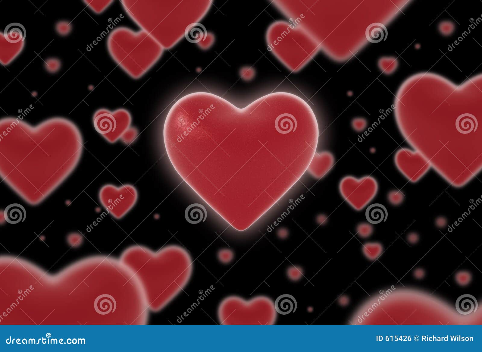 Floating hearts still stock photo. Image of together, rendering - 615426