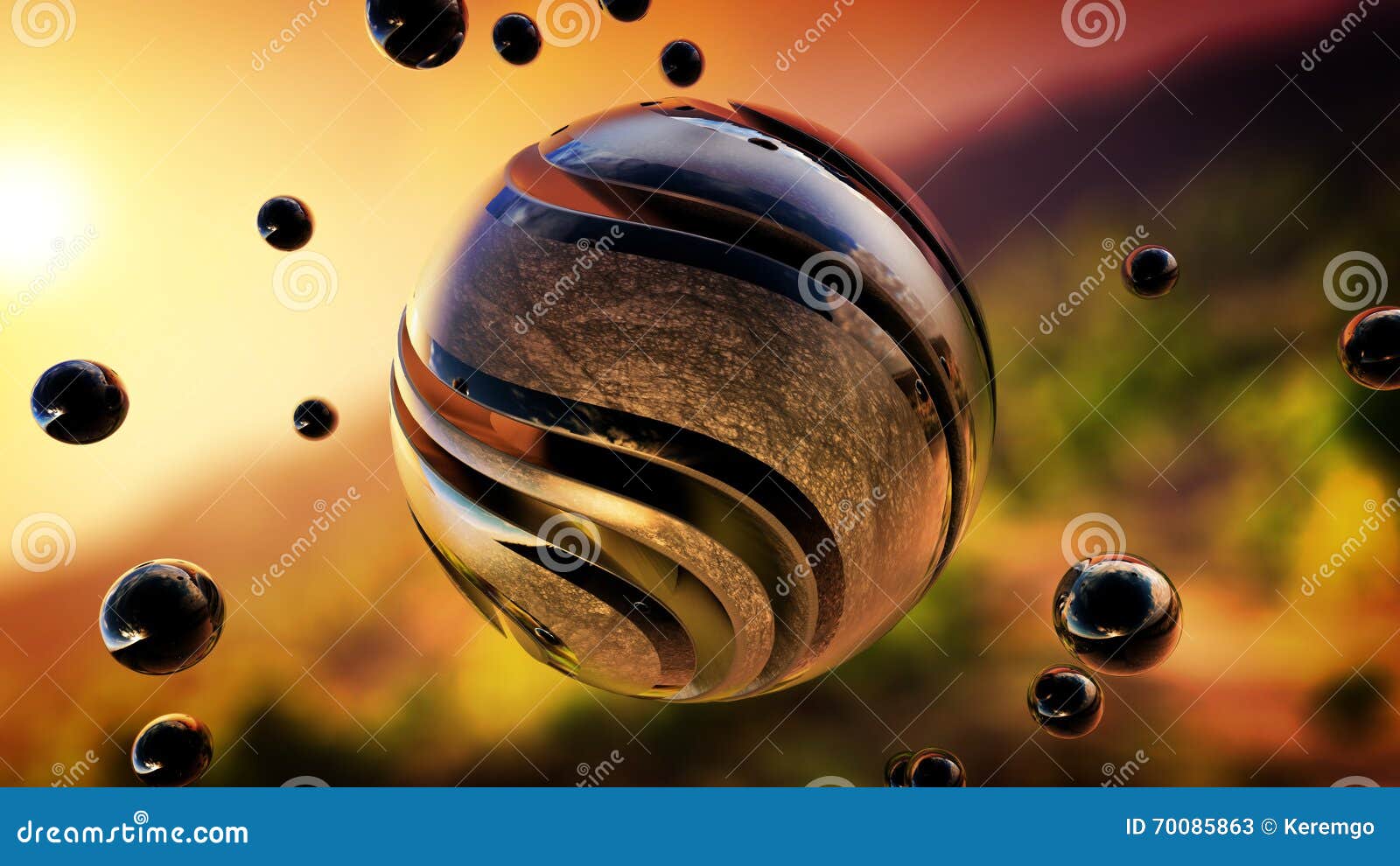 Floating High Tech Spheres Stock Image | CartoonDealer.com #70085863