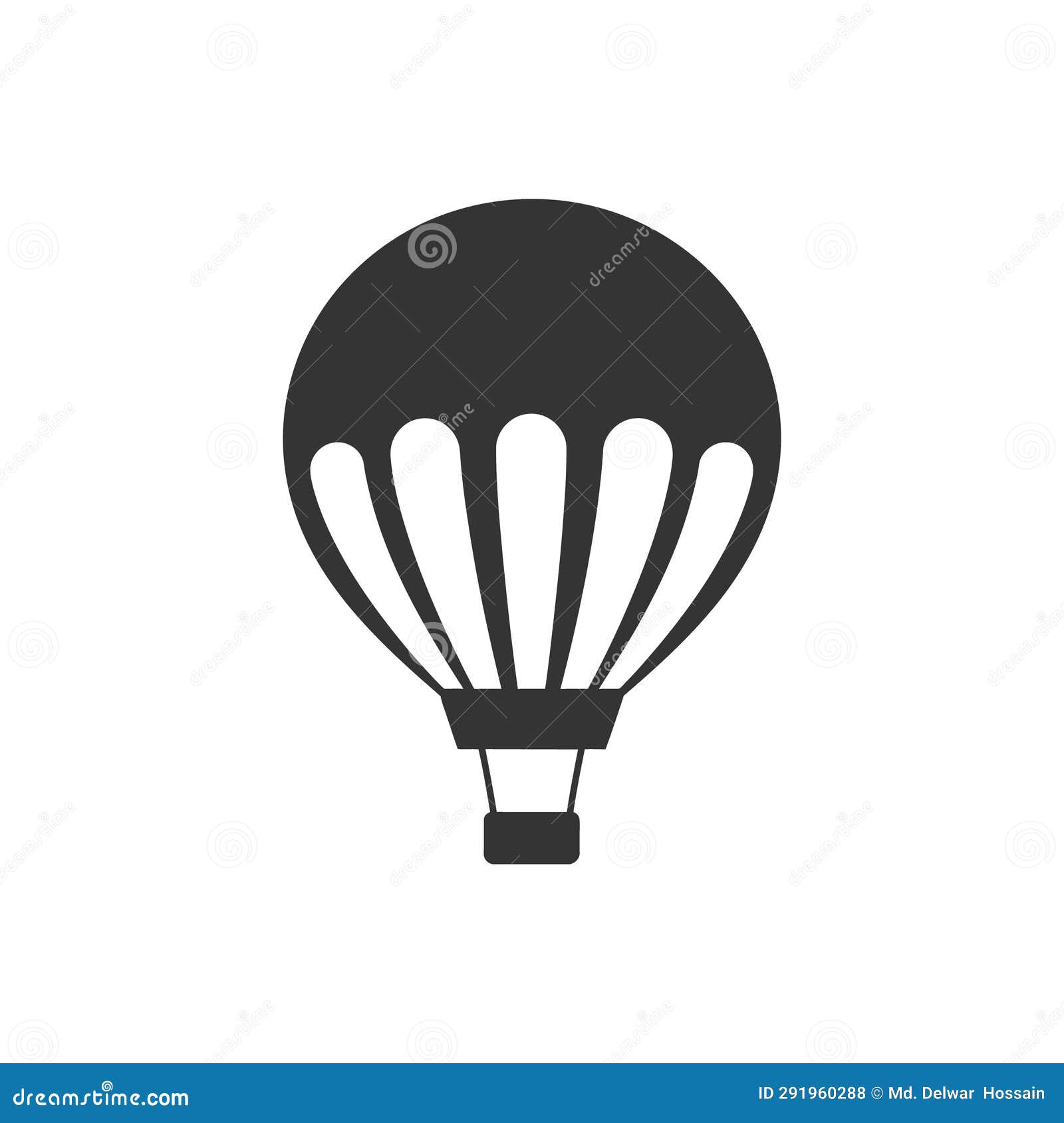 Floating Hot Air Balloon Icon Stock Illustration - Illustration of ...