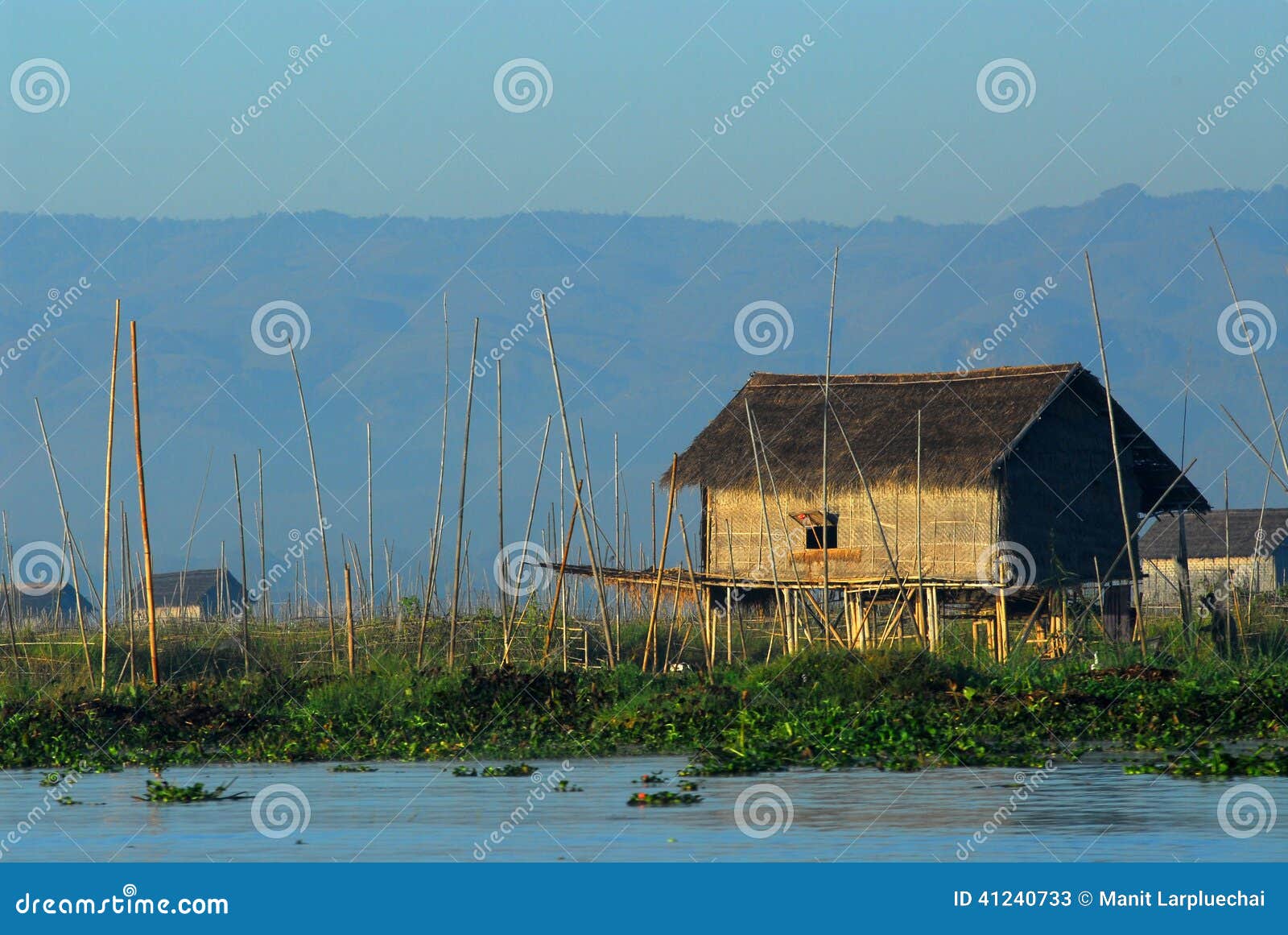 Floating House in Inle Lake. Stock Image - Image of nature, landmark ...