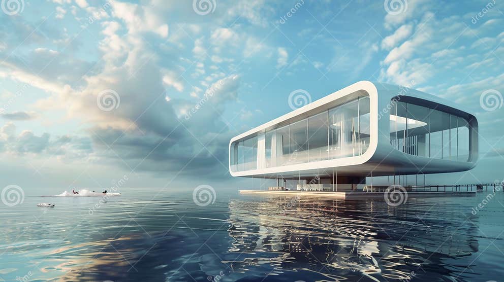 Floating House in the Ocean Stock Image - Image of dwelling, secluded: 315822859