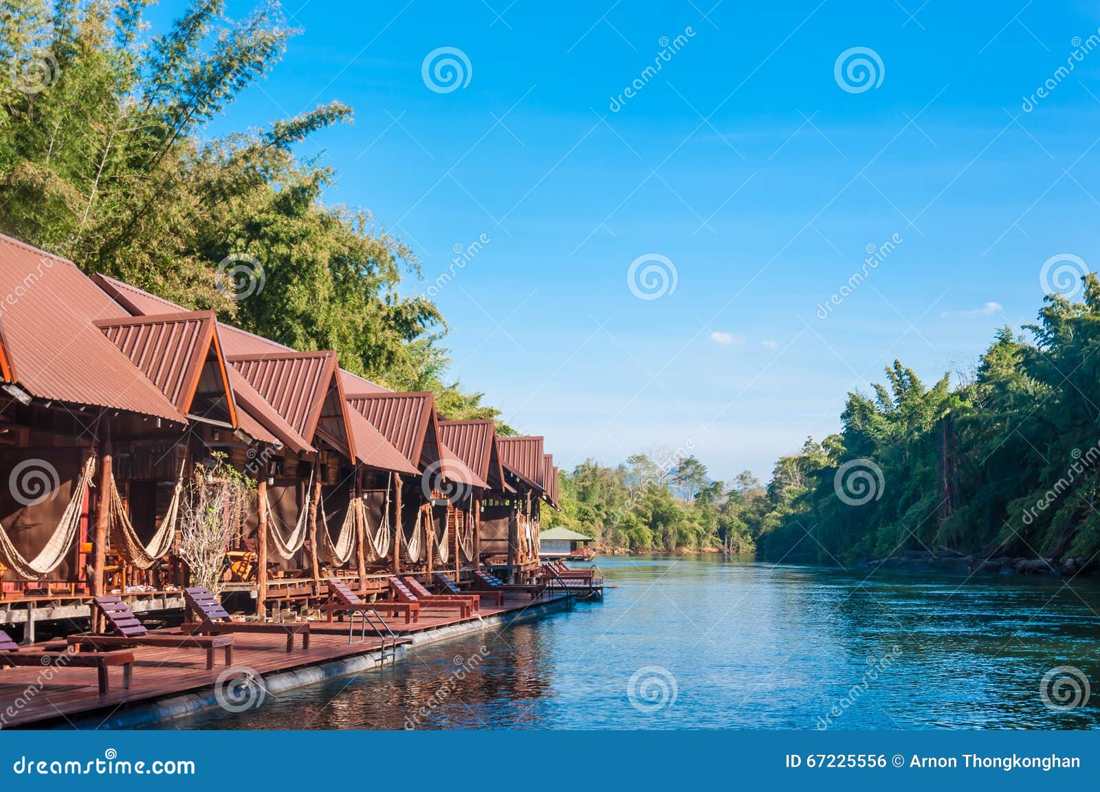 Floating house stock photo. Image of building, kwai, green - 67225556