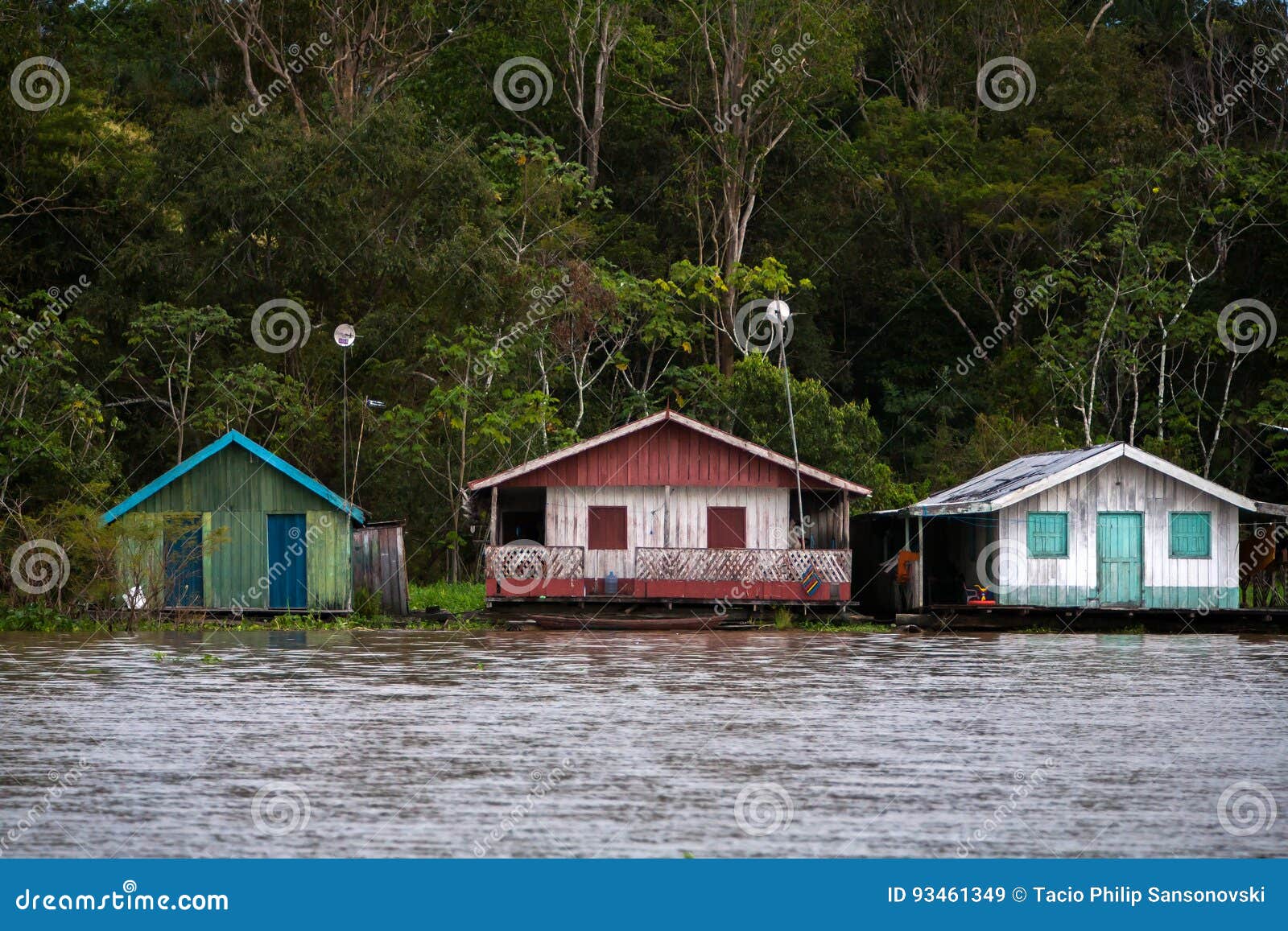 Floating Houses in Amazon River Stock Image - Image of river, brazil ...