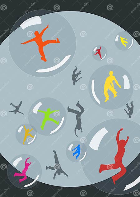 Floating human figures stock vector. Illustration of movement - 13441927