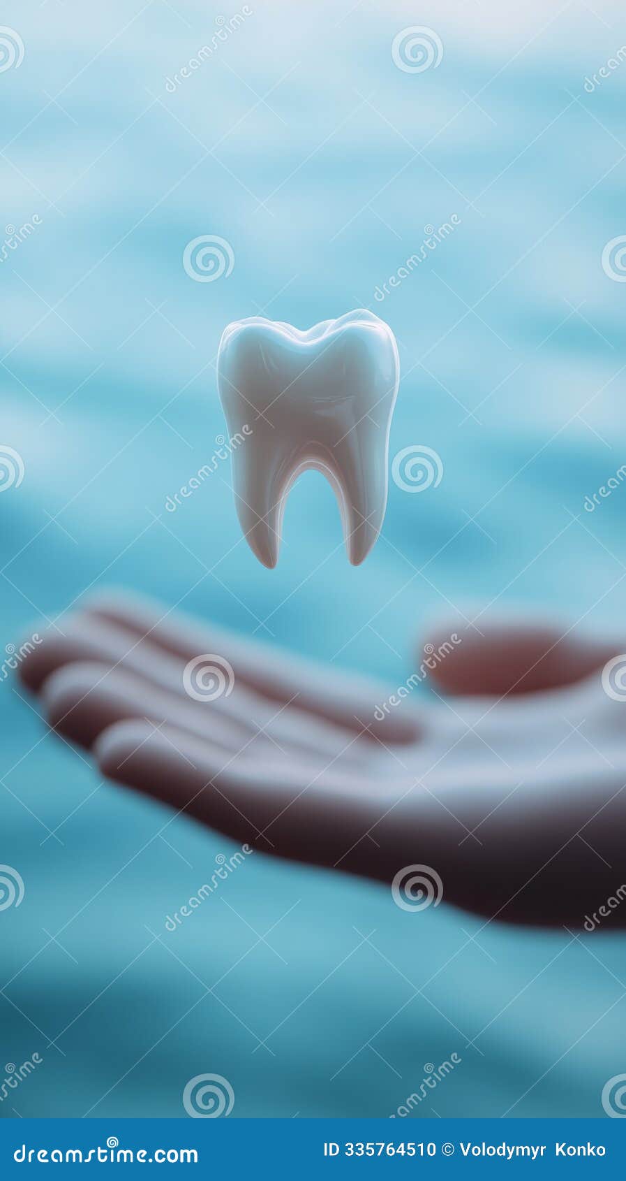 Floating Human Tooth Over Open Hand, Surreal Health Concept Stock Photo ...