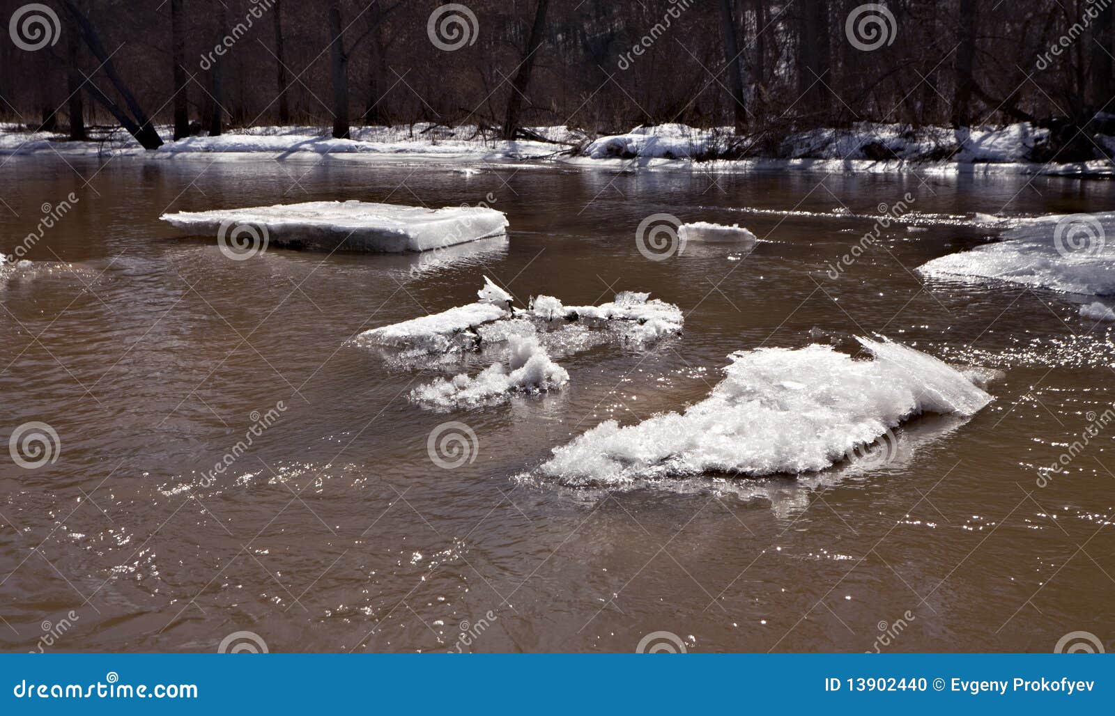 Floating of Ice at the Belaya River Stock Photo - Image of landscape ...