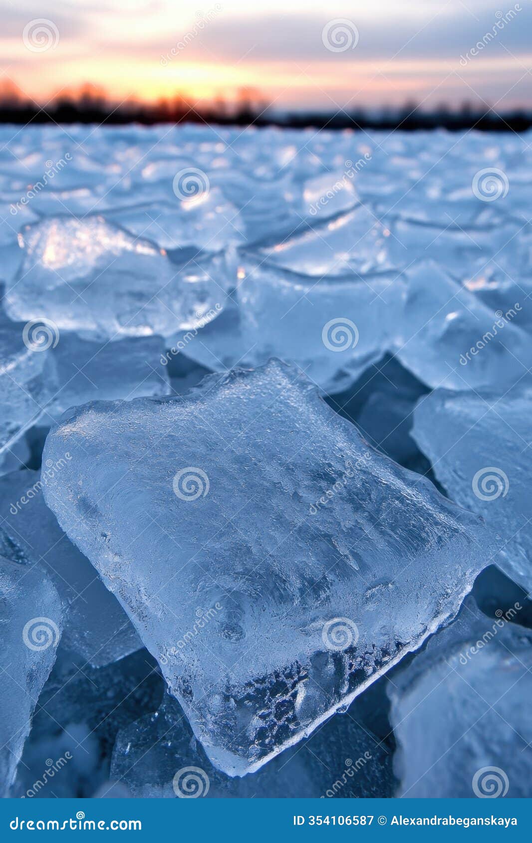 Hell is Freezing Over Day Floating Ice Blocks on Winter Lake during ...