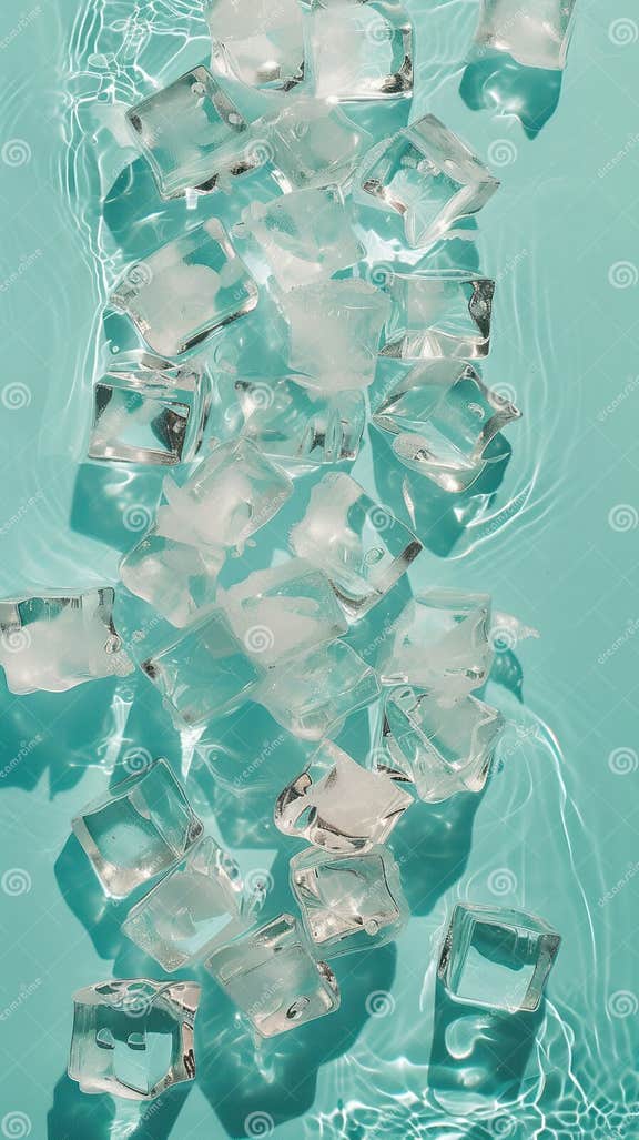 Floating Ice Cubes in Pool of Water Stock Image - Image of clear ...