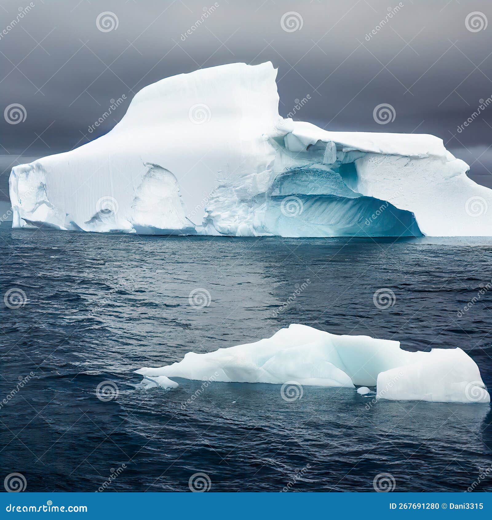 Floating Iceberg in the Ocean Stock Illustration - Illustration of ...