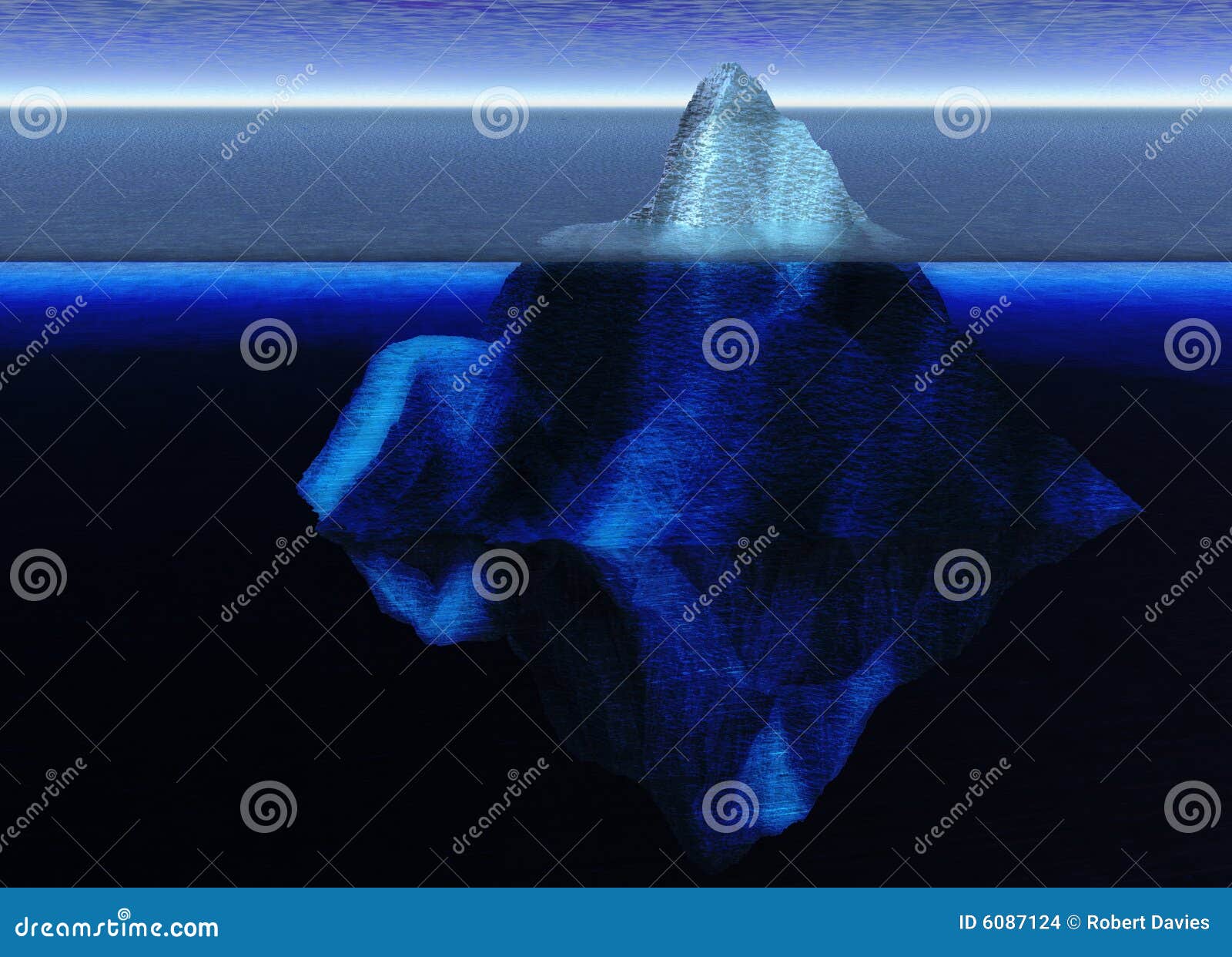 Floating Iceberg in the Open Ocean Stock Illustration - Illustration of ...
