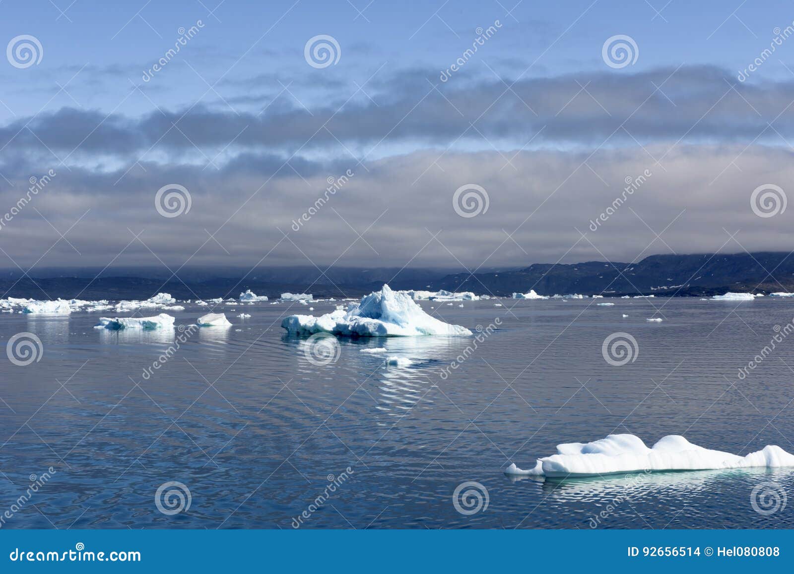 Floating Icebergs, Greenland Stock Photo - Image of danmark, icebergs ...
