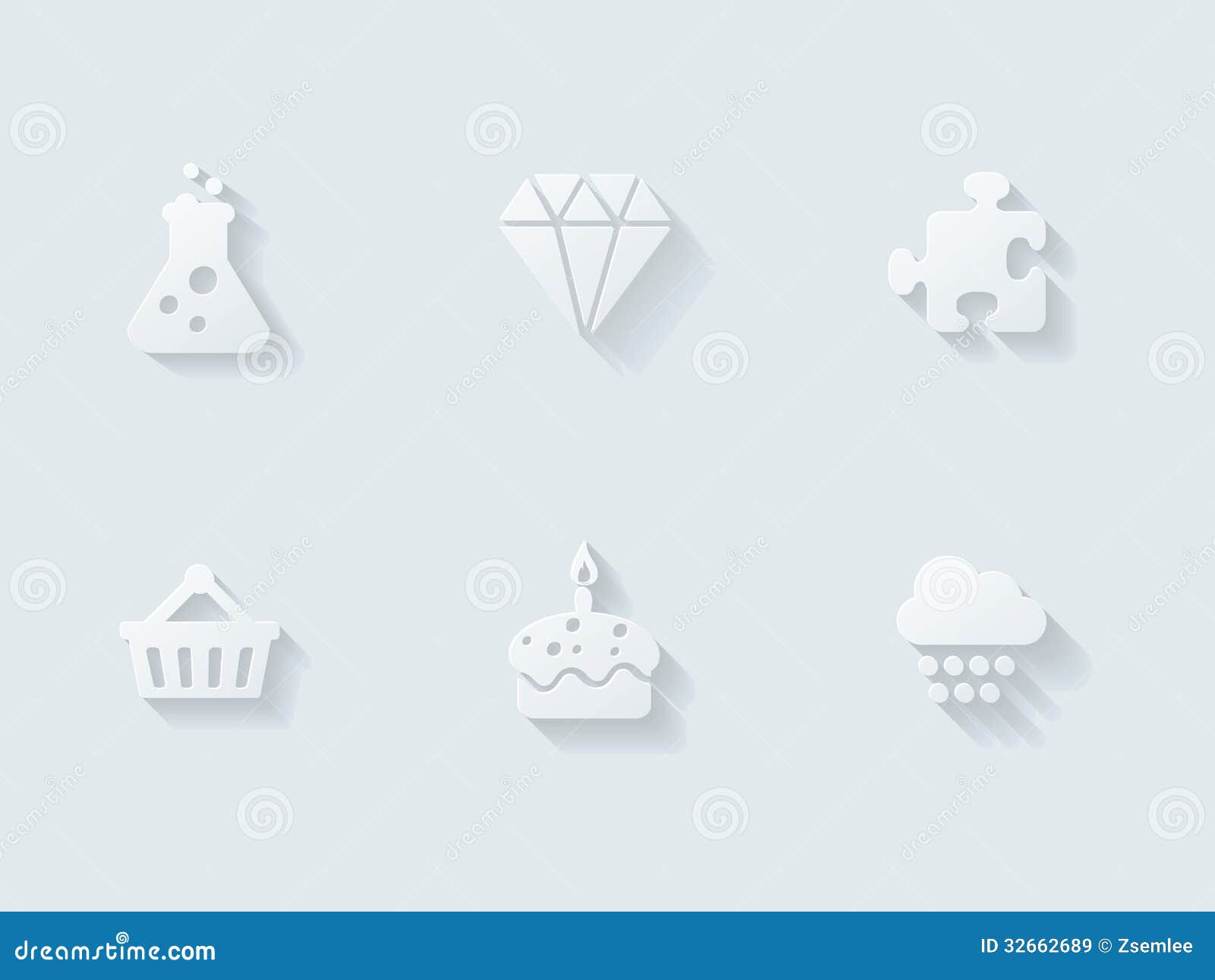 Floating Icons With Long Shadow Royalty-Free Stock Photo ...