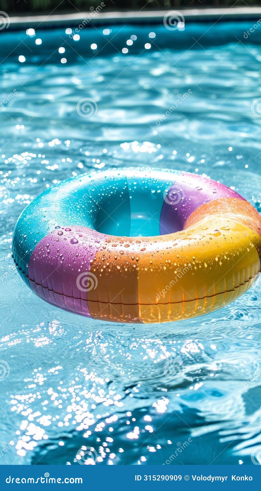 Floating Inflatable Ring in Swimming Pool Stock Image - Image of serene ...