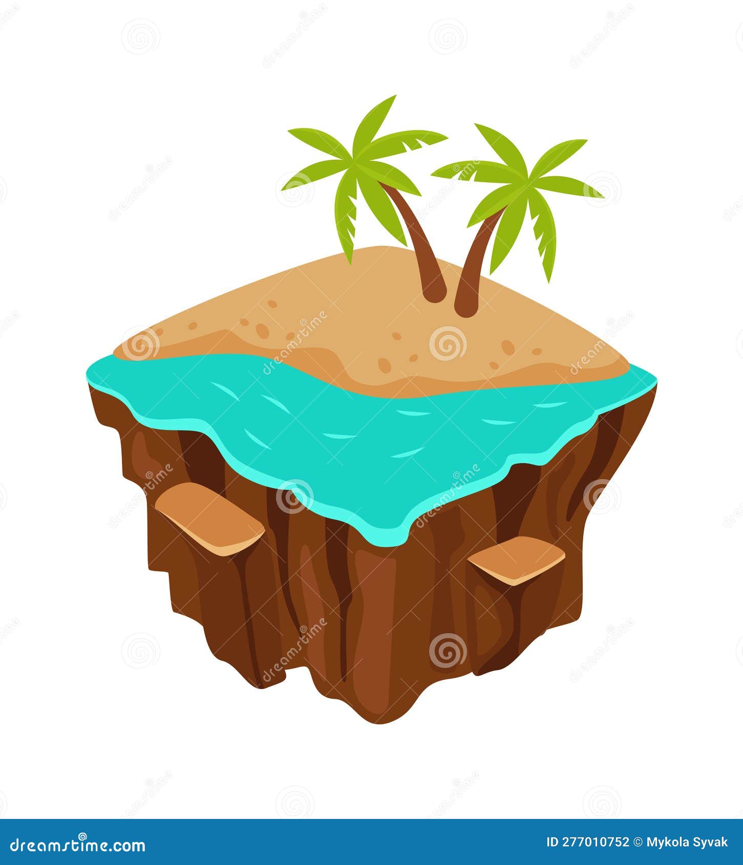 Floating Island with Beach stock vector. Illustration of island - 277010752