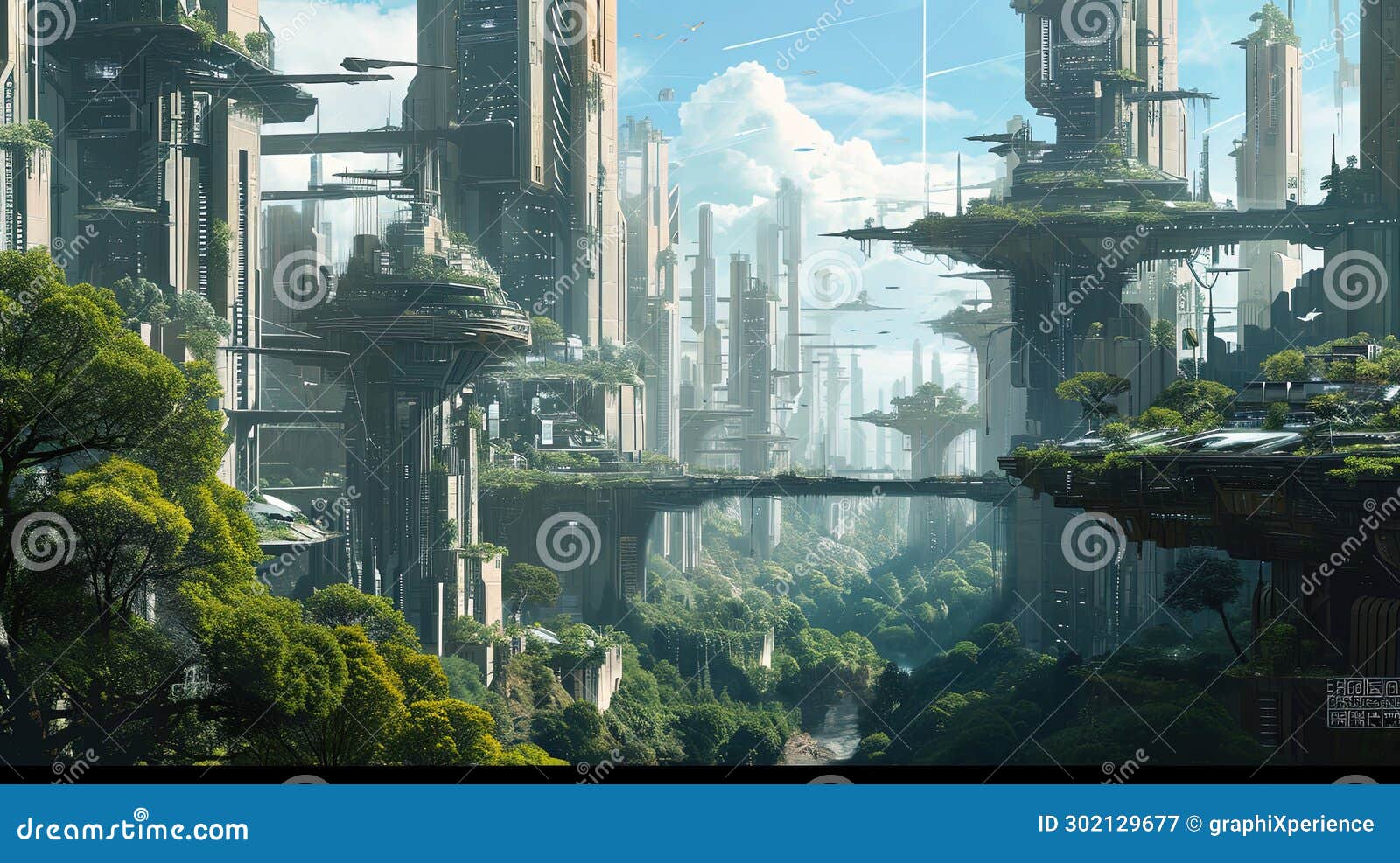 Floating Island Cities stock illustration. Illustration of sunset ...