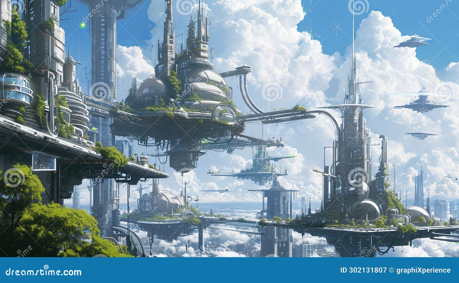 Floating Island Cities stock illustration. Illustration of tourism ...