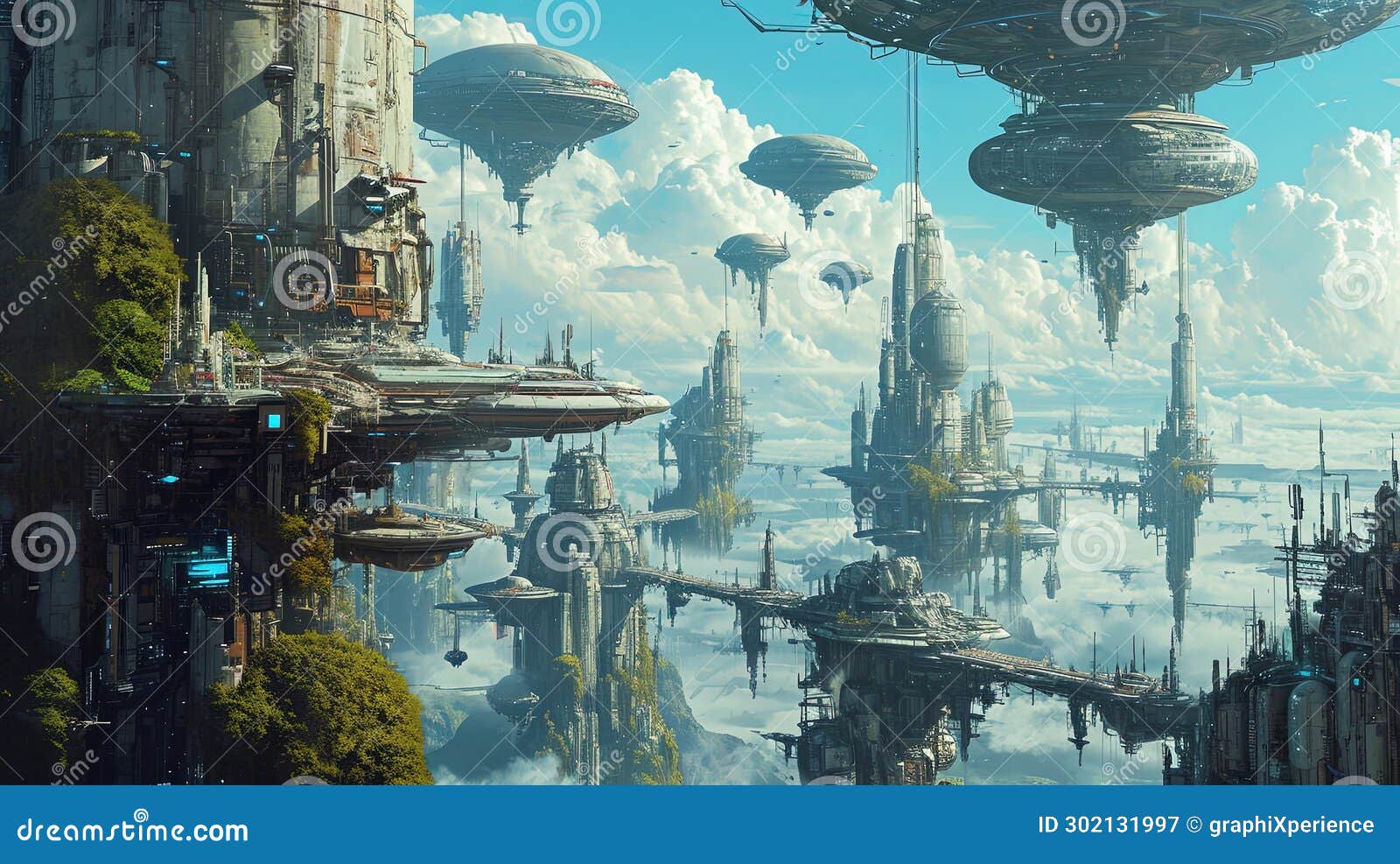 Floating Island Cities stock illustration. Illustration of tourism ...