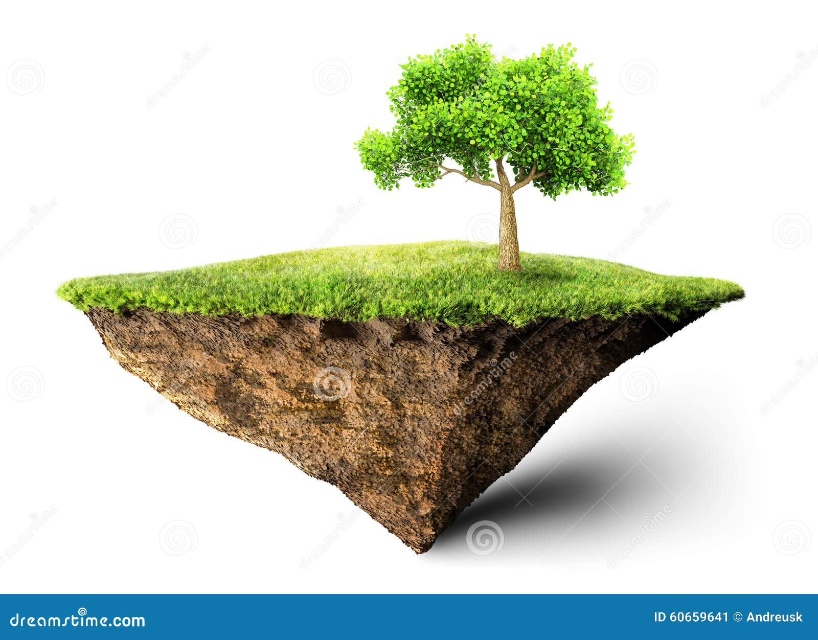 Floating Tree Dropping Seeds Over Farm Vector Graphics Royalty-Free ...