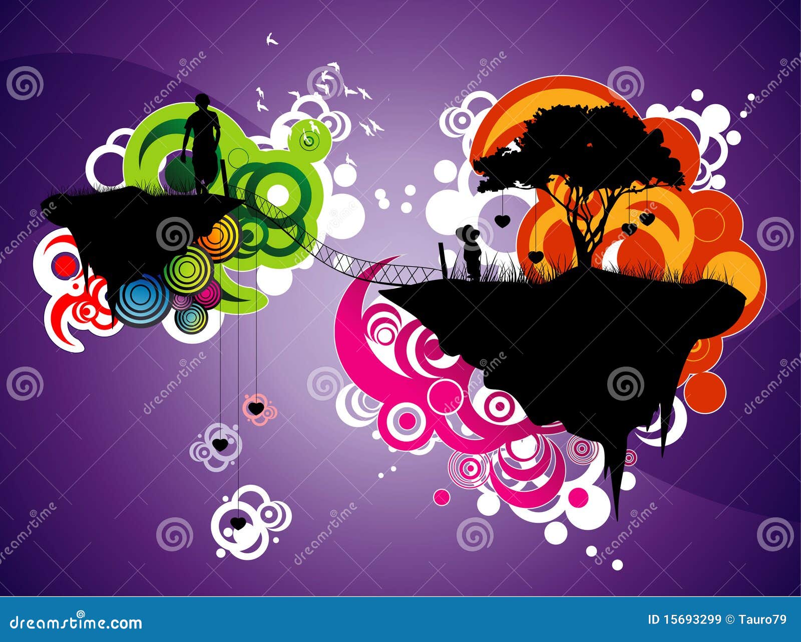 Floating island vector stock vector. Illustration of spheres - 15693299